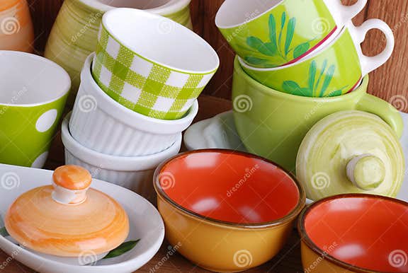 Ceramic kitchen tools stock image. Image of decorated - 23991821