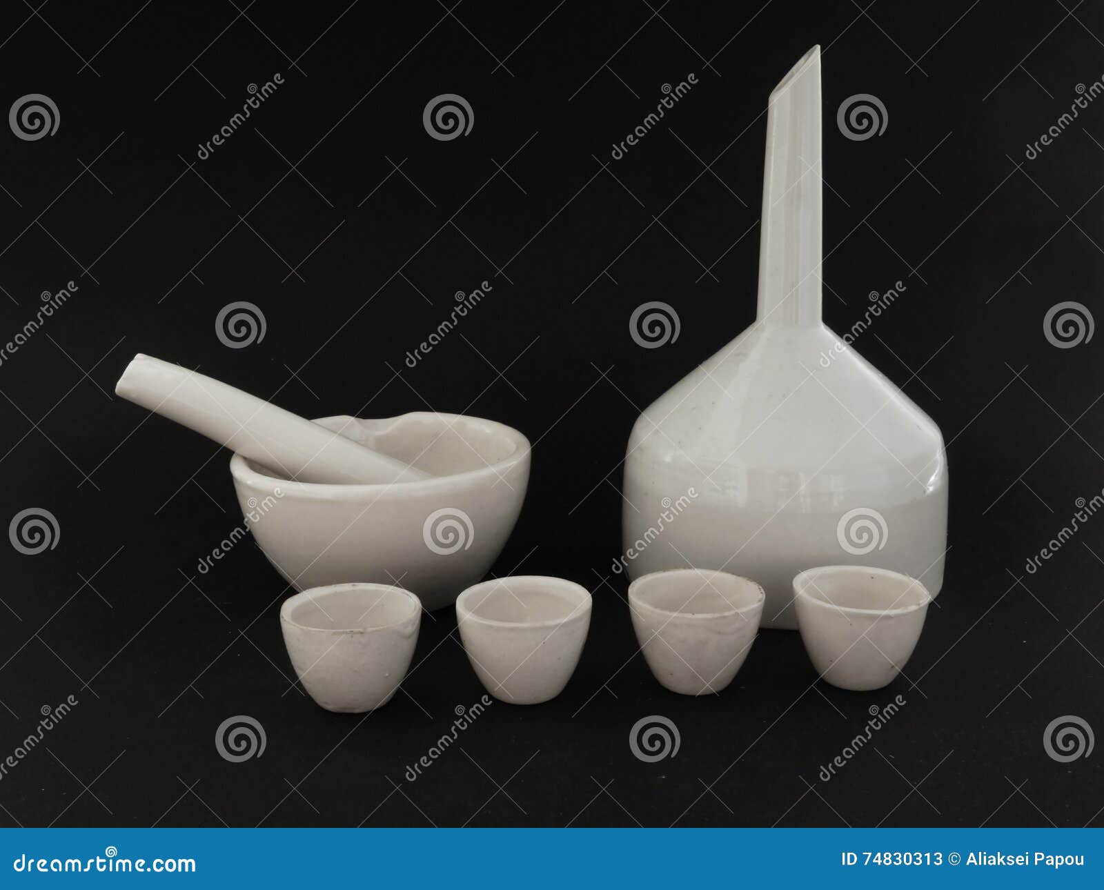 Laboratory Ware With Urine Samples For Analysis And Microscope On White ...