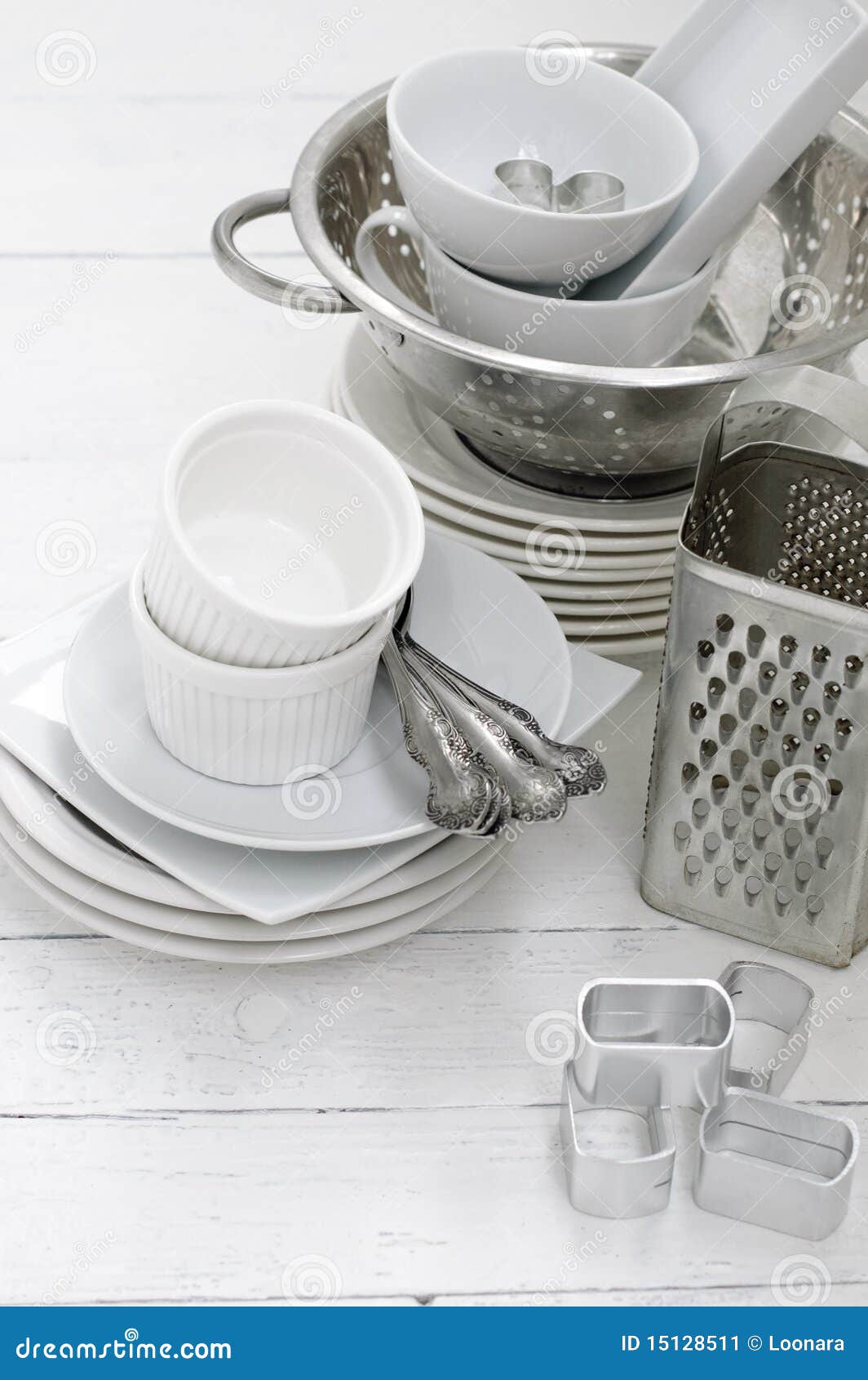 Ceramic and metal dishes stock image. Image of collection - 15128511