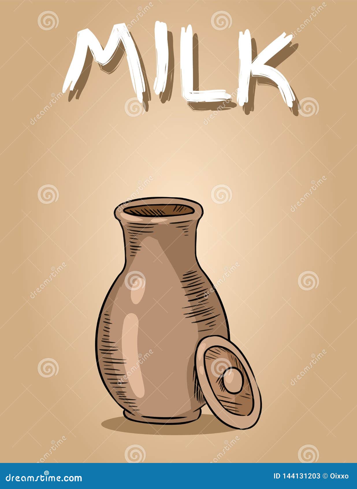 Ceramic Milk Jug Postcard. Pitcher Colorful Illustration Stock Vector ...