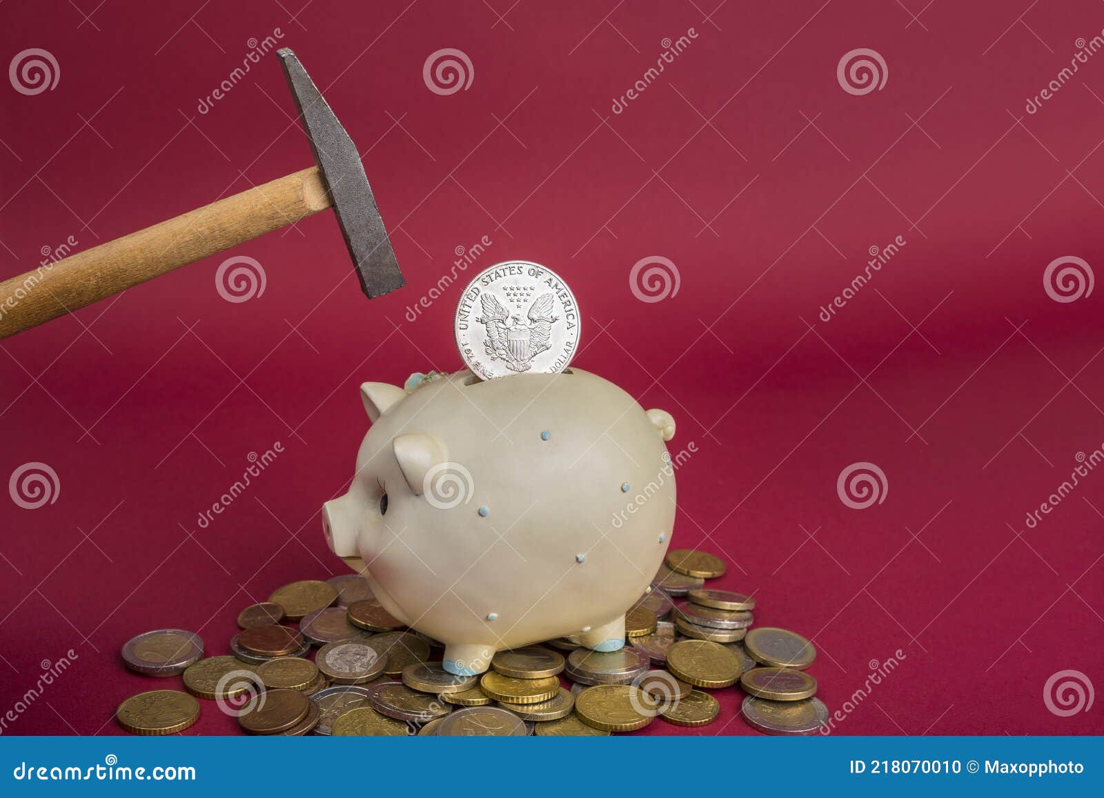 Ceramic Money Saving Pig. Piggy Bank Stock Photo - Image of profit ...
