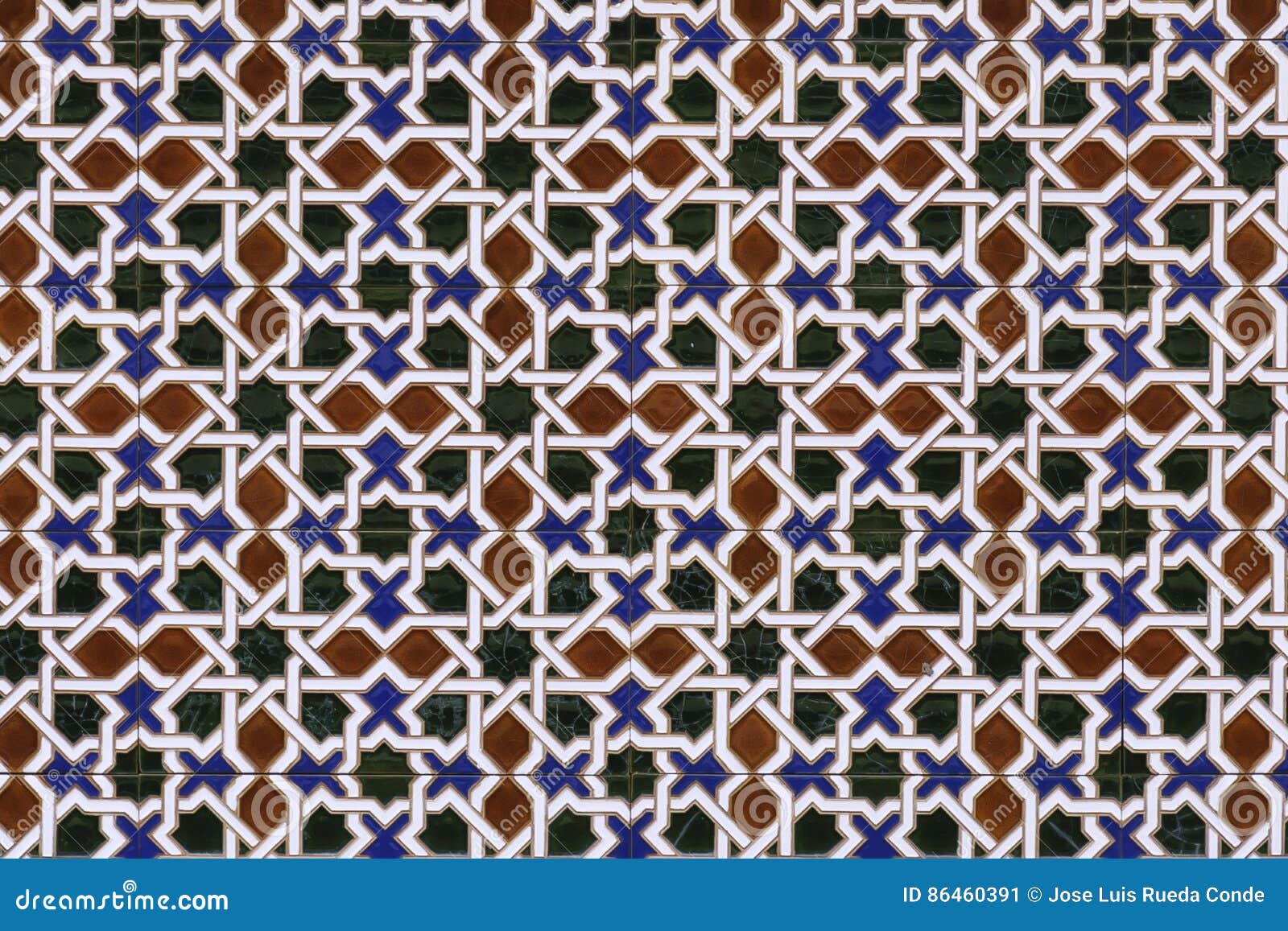 Ceramic Mosaic with Geometric Pattern Stock Image - Image of andalucia ...