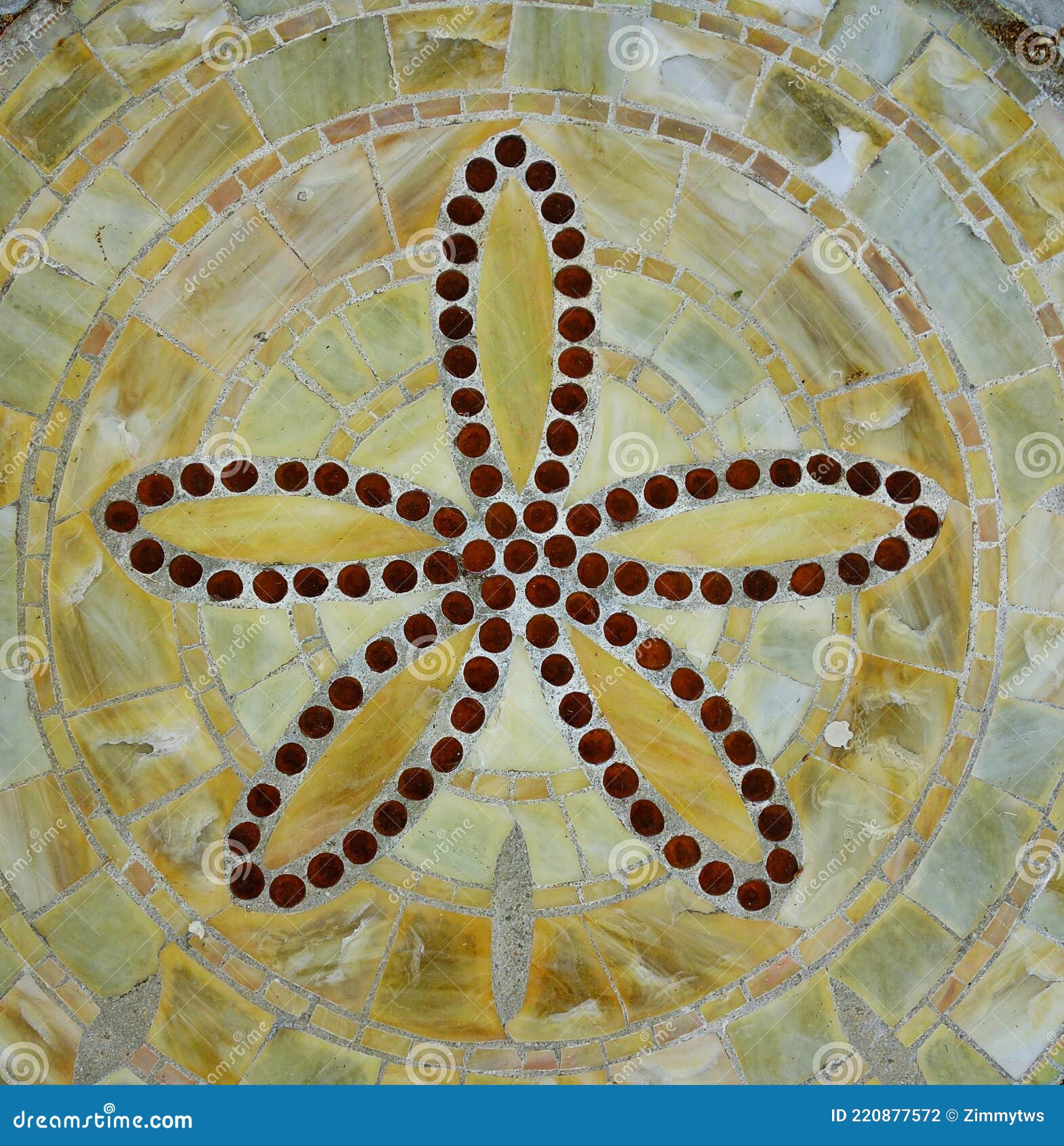 Ceramic Mosaic Tile Pattern with Flower Shape in the Center Stock Photo ...