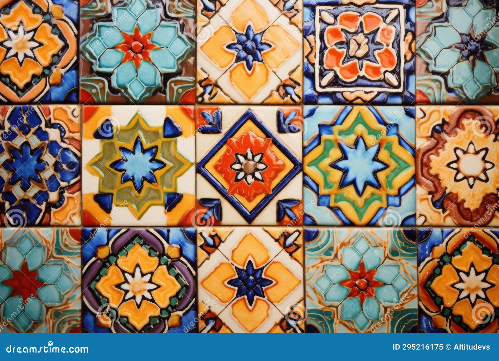 Ceramic Mosaic Tiles Arranged in a Vibrant Pattern Stock Image - Image ...