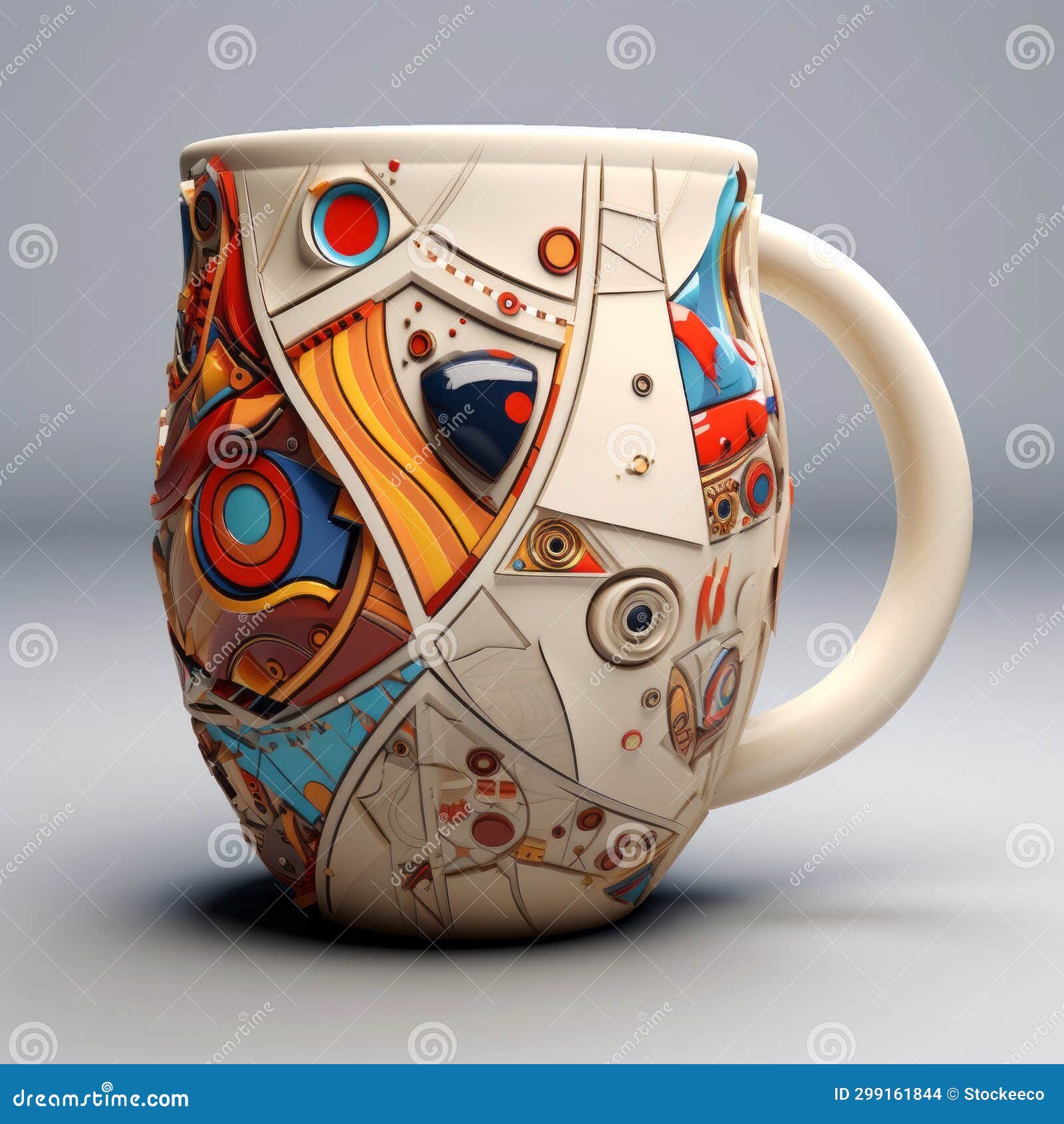 Abstract Coffee Mug with Realistic Hyper-detailed Rendering Stock ...