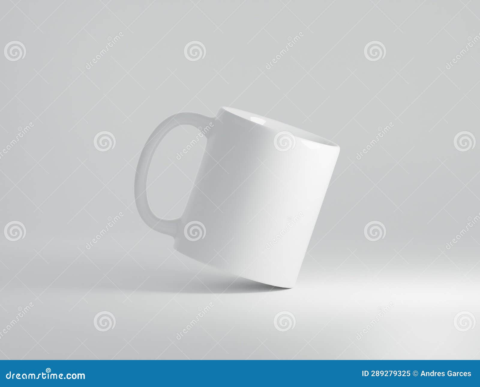 Ceramic Mug Floating on Plain White Background Stock Illustration ...