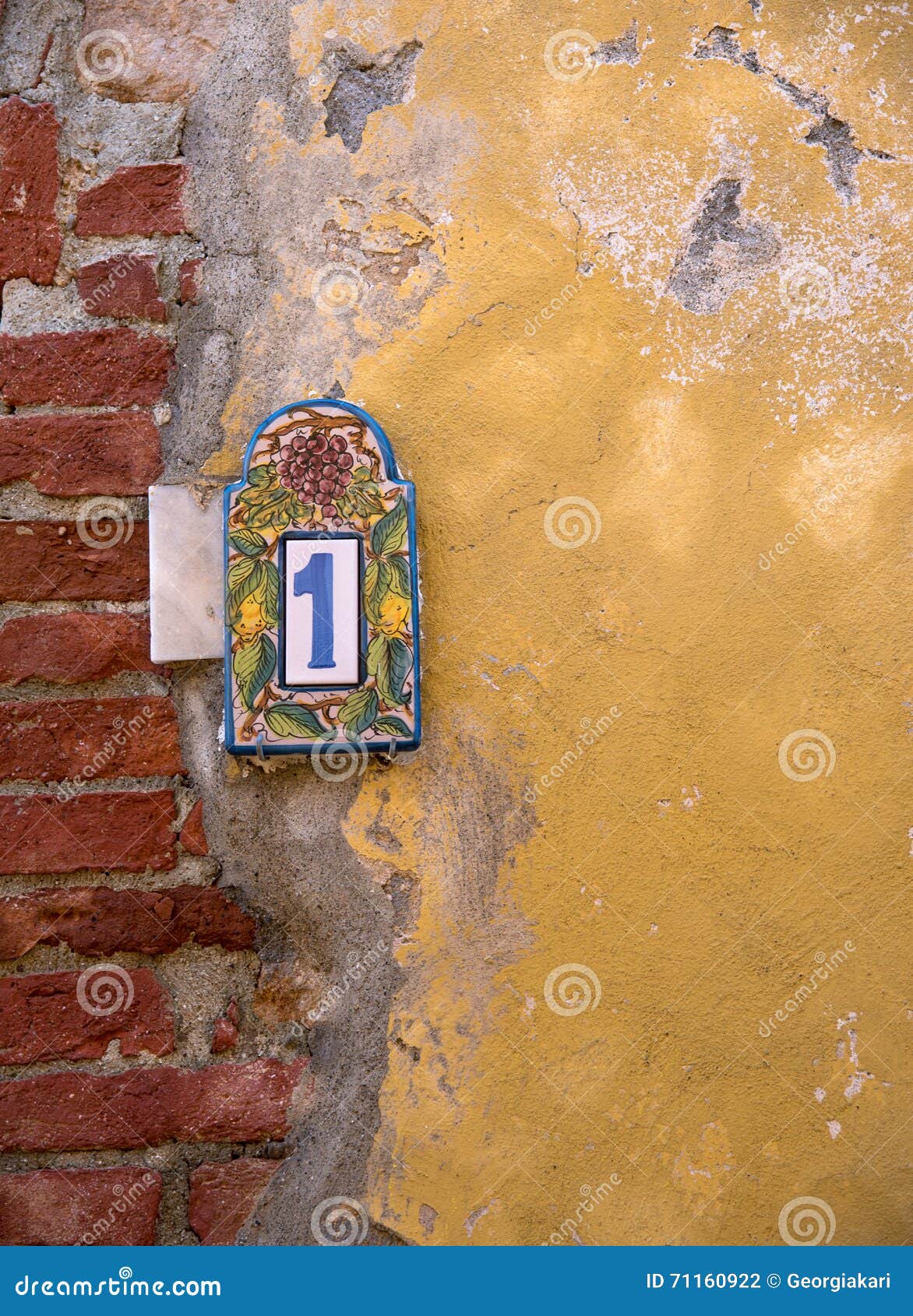 Ceramic with number one stock photo. Image of artistic - 71160922