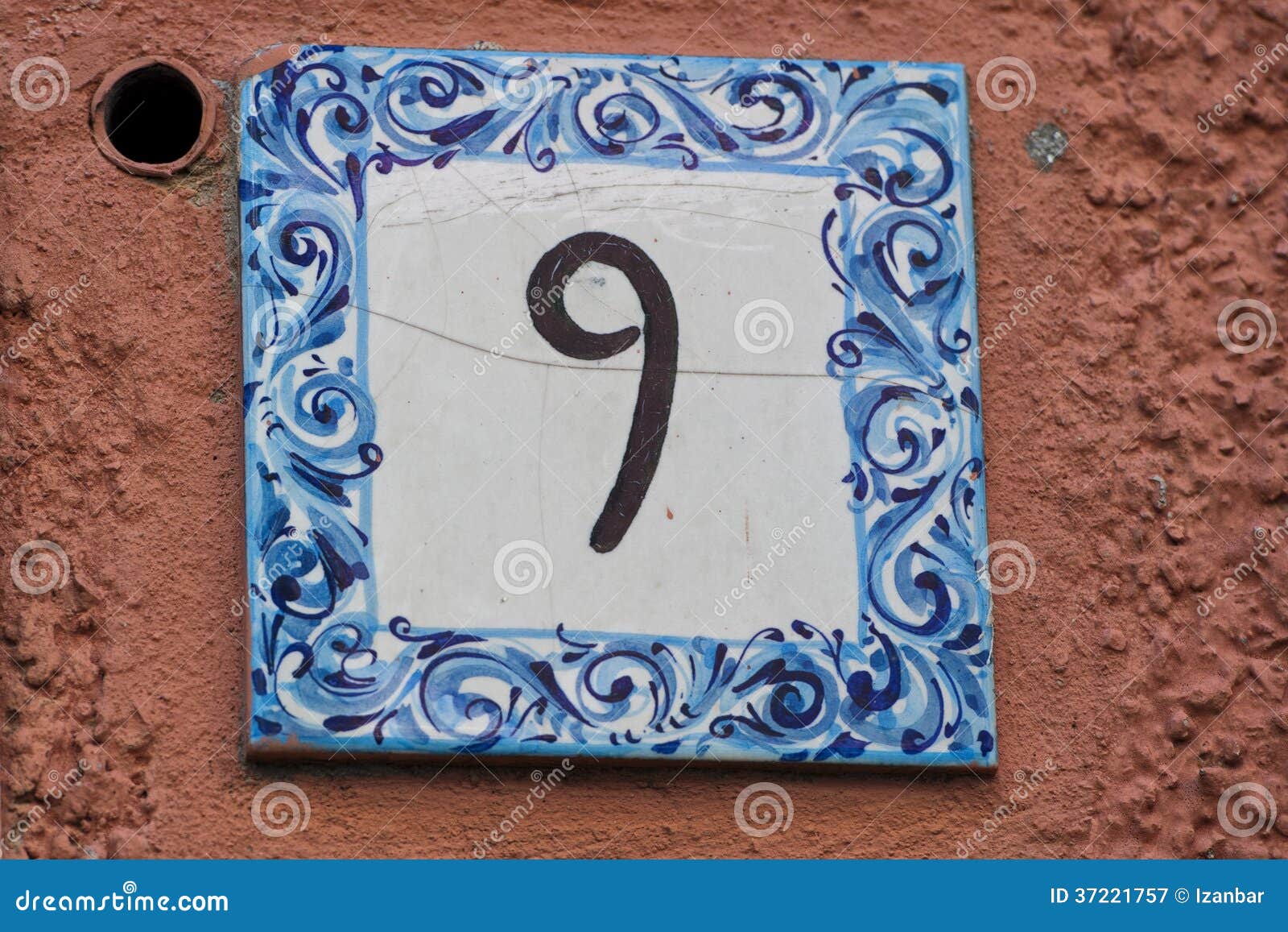 A Number 5 Tile With Maya Symbol On Red Background Royalty-Free Stock ...