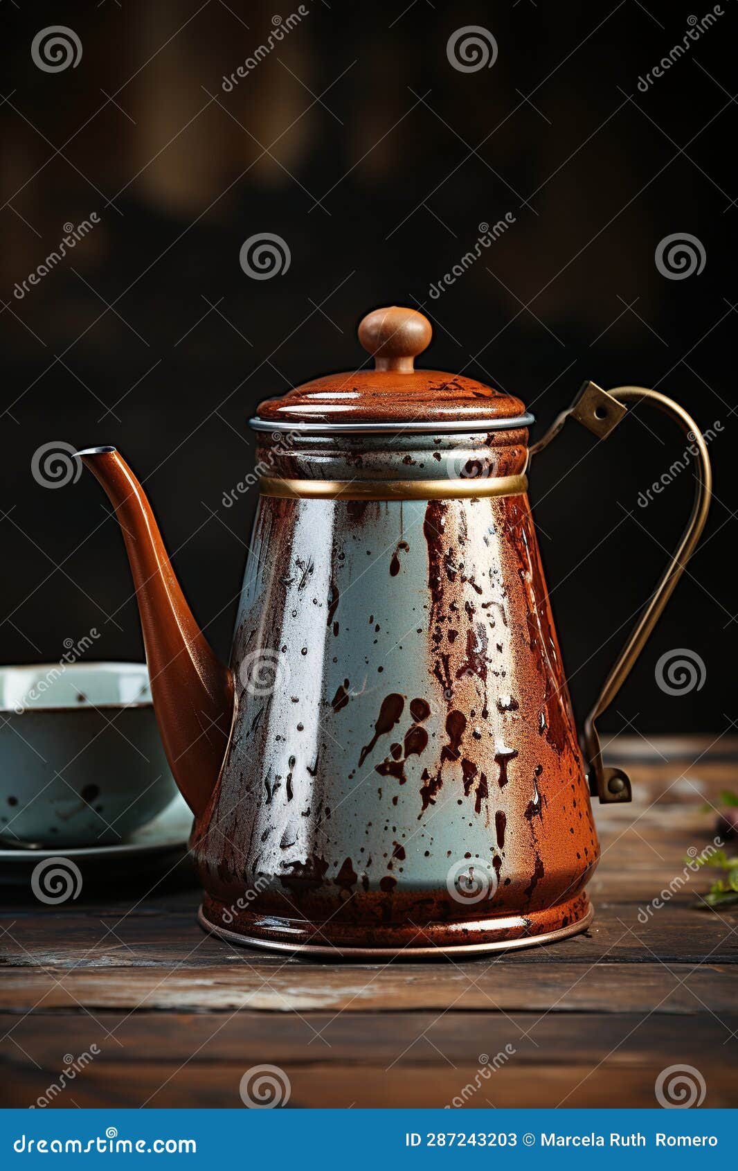 Ceramic Old Coffee Pot. AI Generated Stock Illustration - Illustration ...