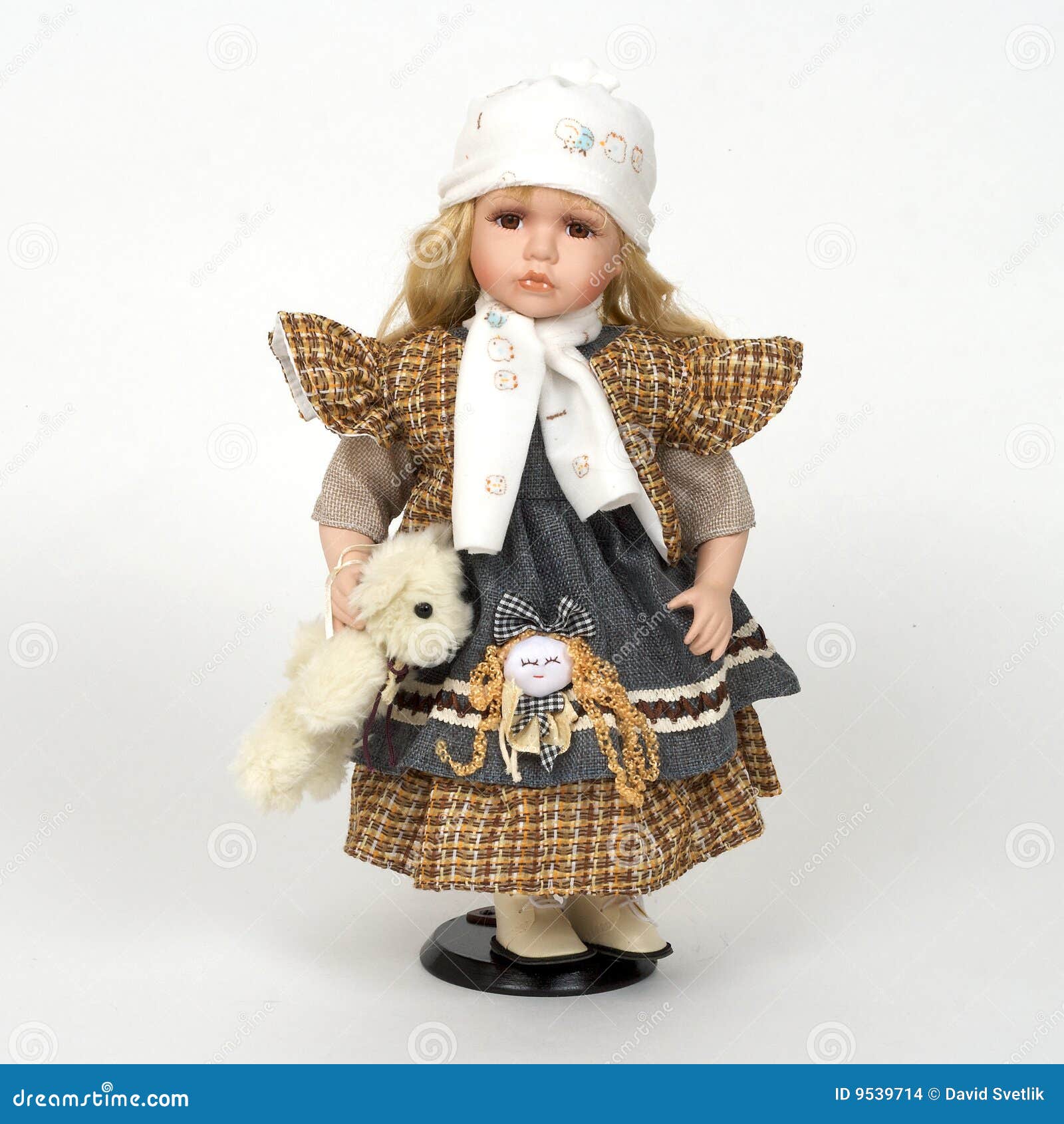 Ceramic old dolly stock photo. Image of china, brown, blonde - 9539714