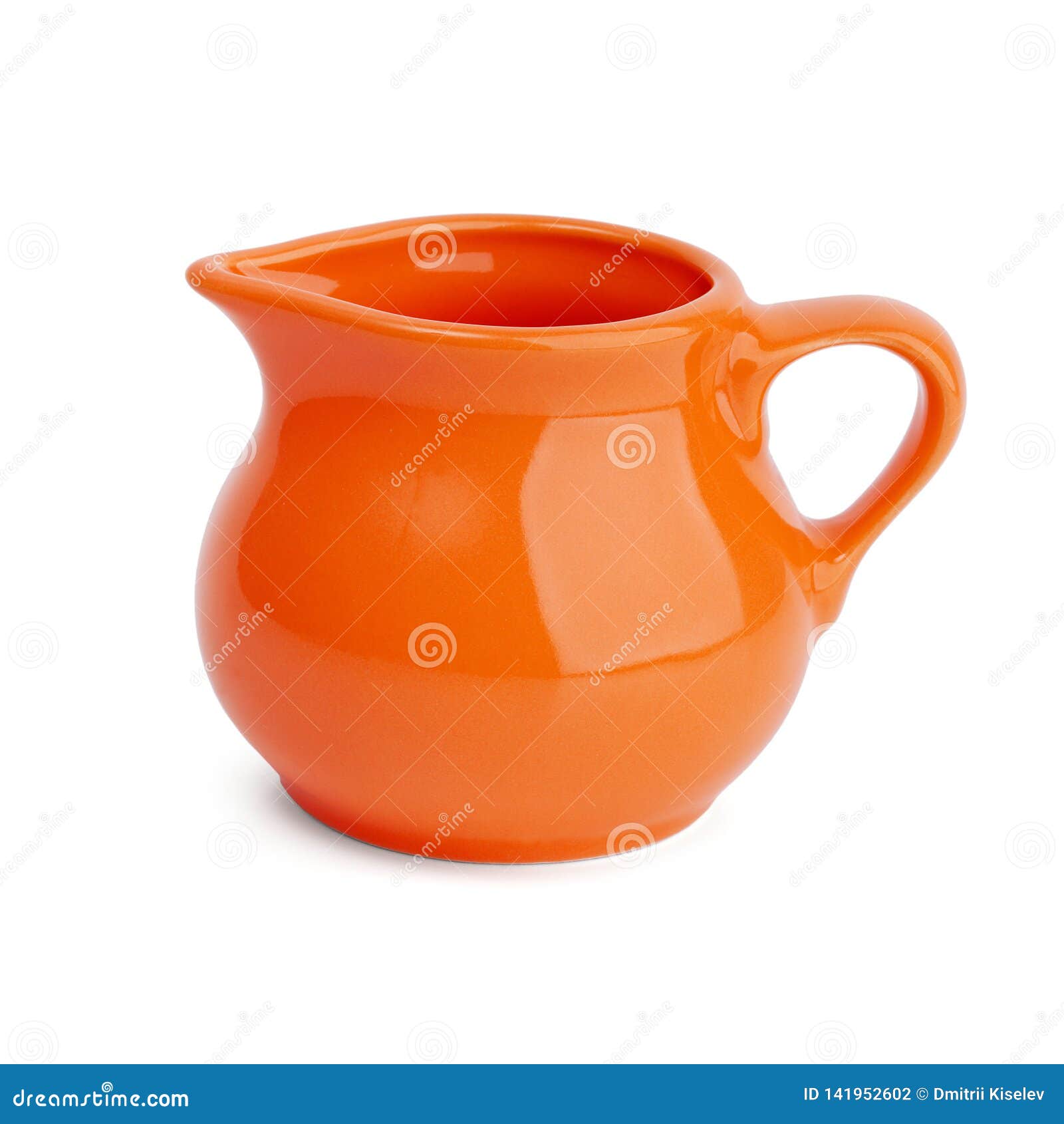 Ceramic Orange Jug on White Background Stock Photo - Image of ...