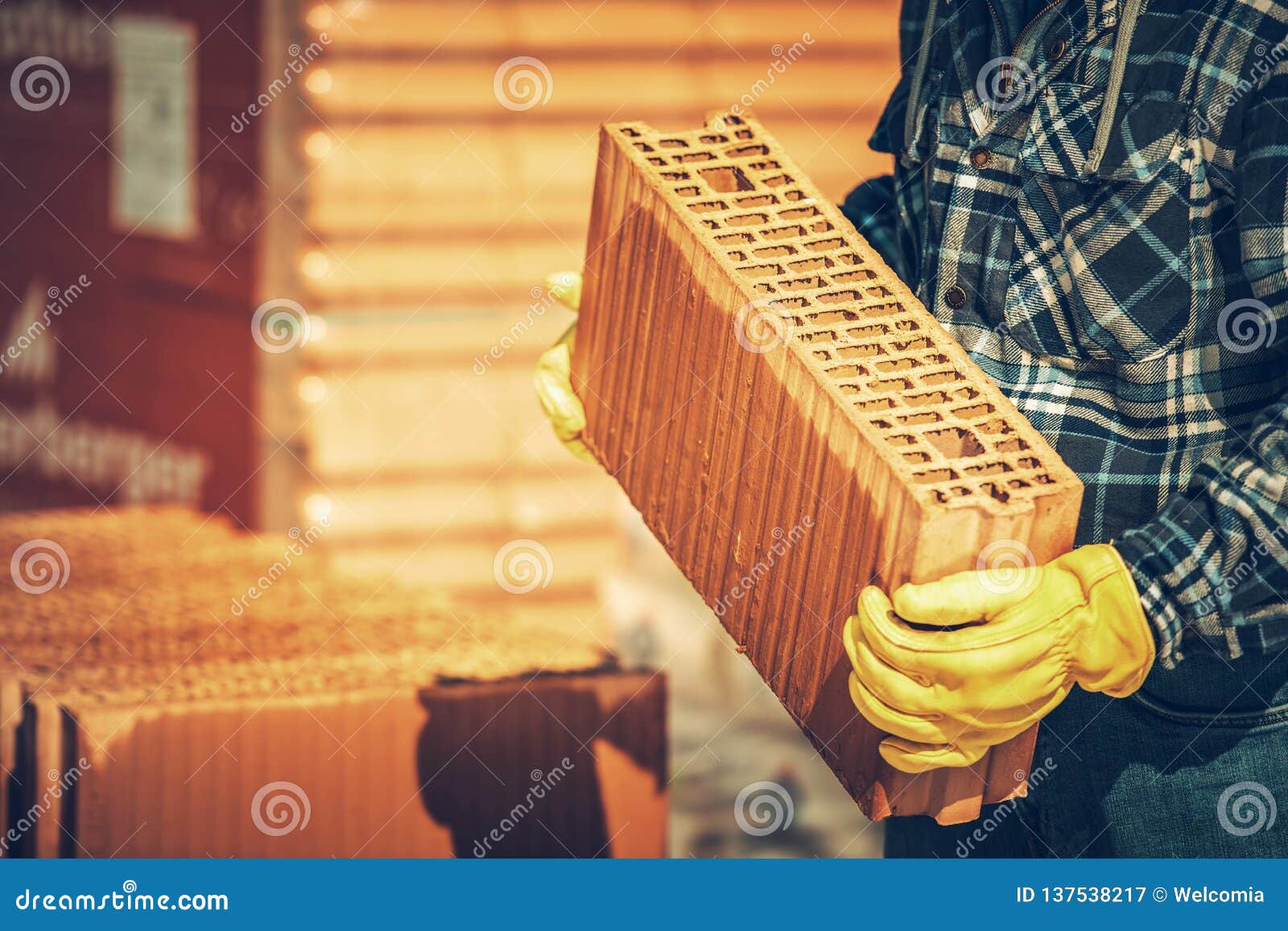 Ceramic Perforated Blocks stock image. Image of construction - 137538217