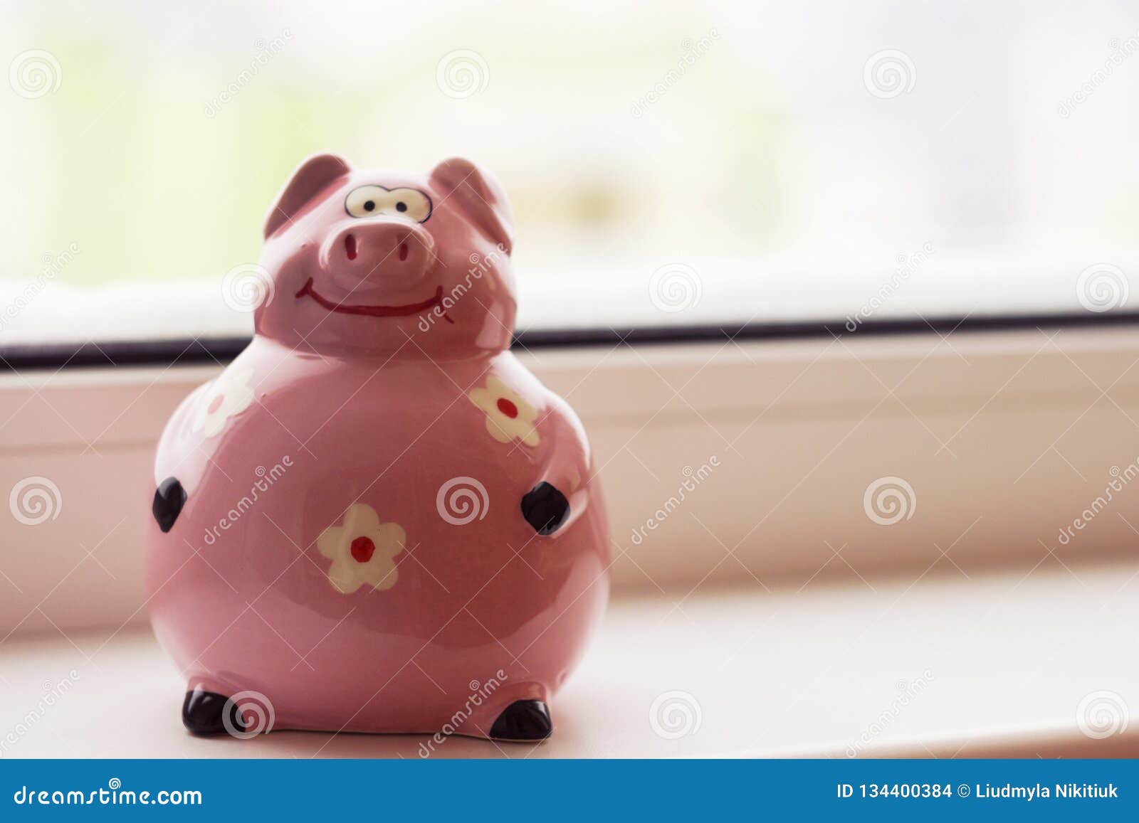 Ceramic Pink Pig Money Box for Coins, a Symbol of 2019 Stock Photo ...