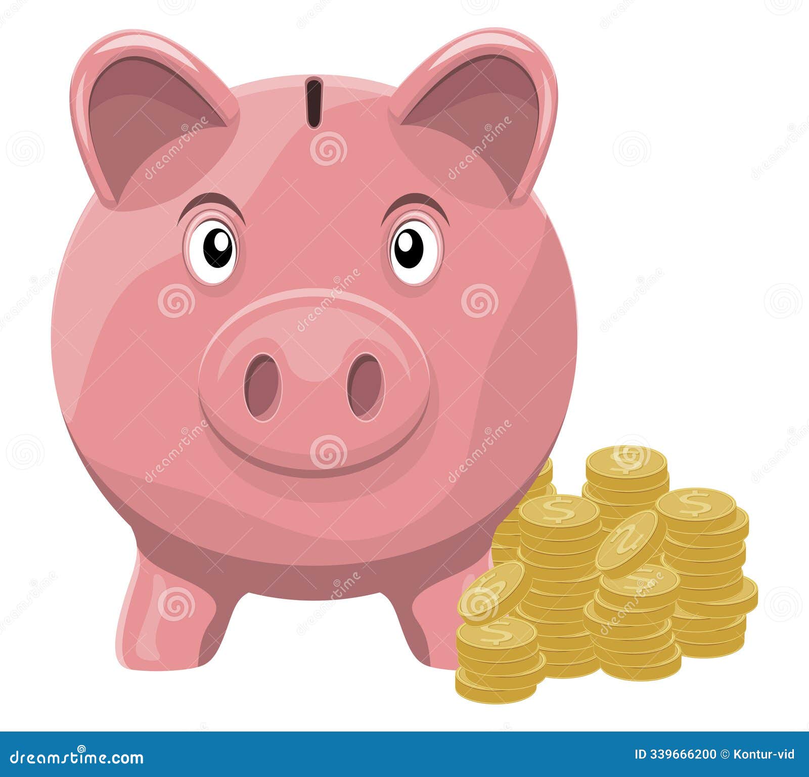 Ceramic Pink Pig Money Box for Saving Money Vector Illustration Stock ...