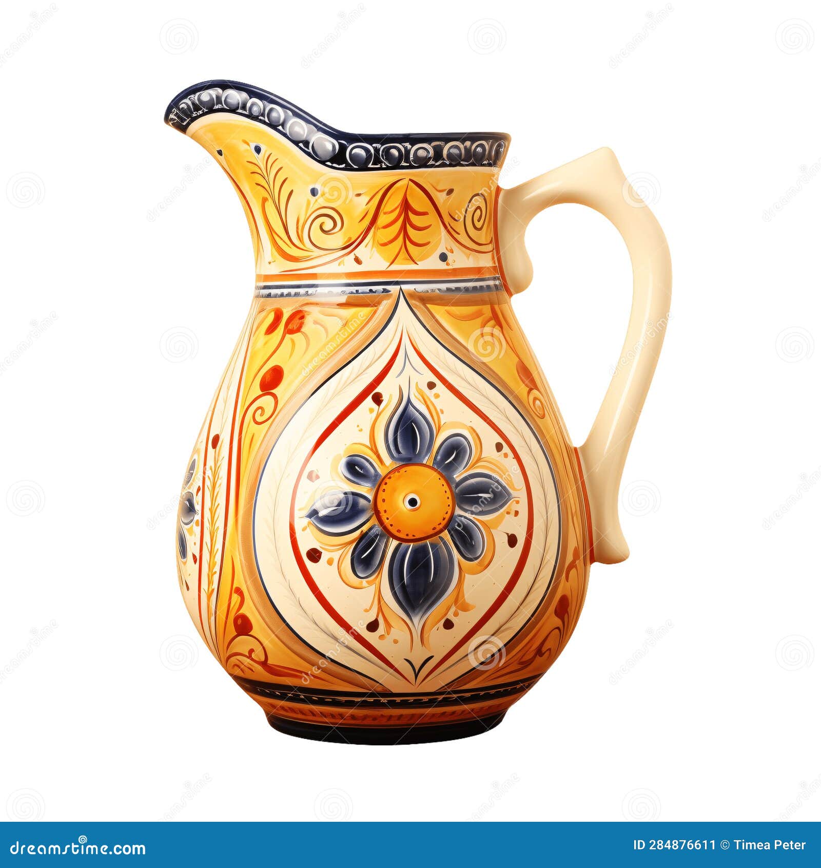Ceramic Pitcher Isolated on Transparent Background Stock Image - Image ...