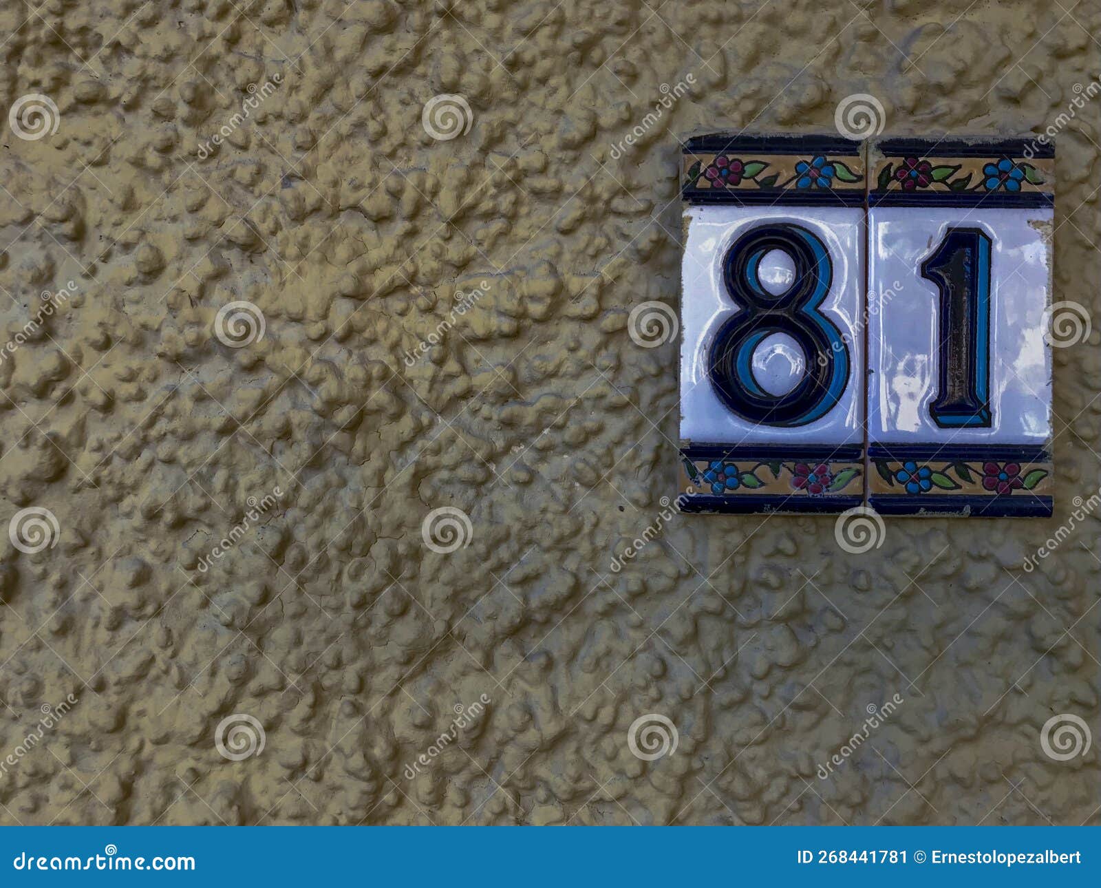 Ceramic Plaques Placed on the Wall with the Number Eighty-one Stock ...