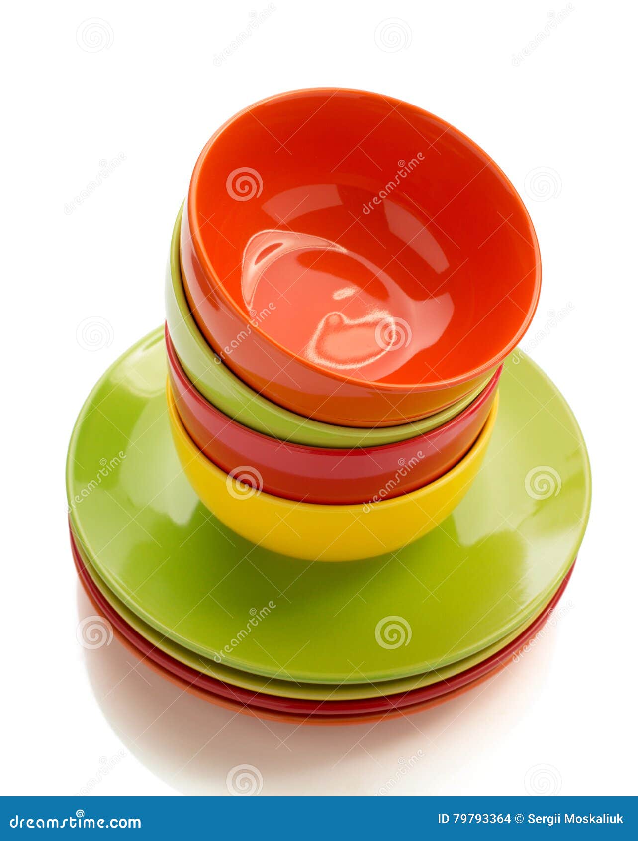 Ceramic Plate and Bowl Isolated on White Stock Photo - Image of shop ...