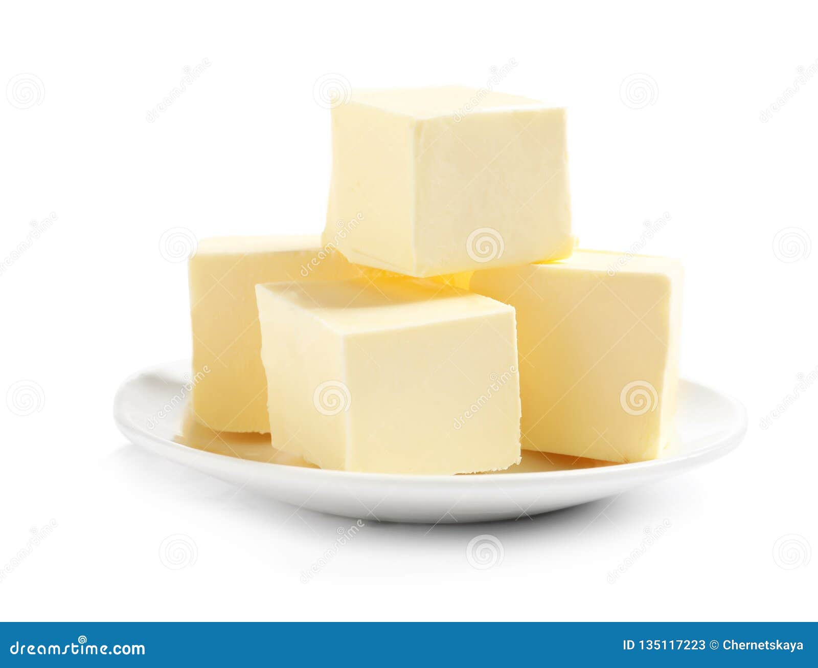 Ceramic Plate with Cut Butter Stock Image - Image of calories, healthy ...