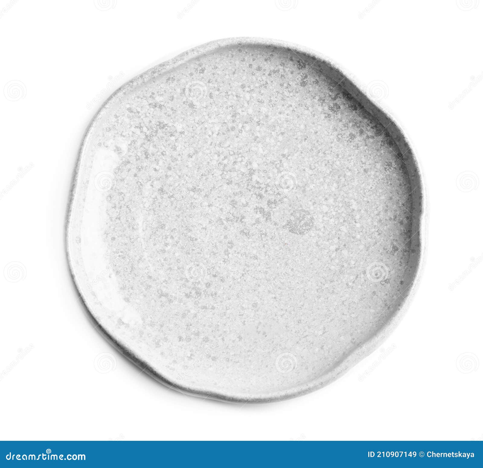 Ceramic Plate Isolated on White, Top View Stock Image - Image of ...