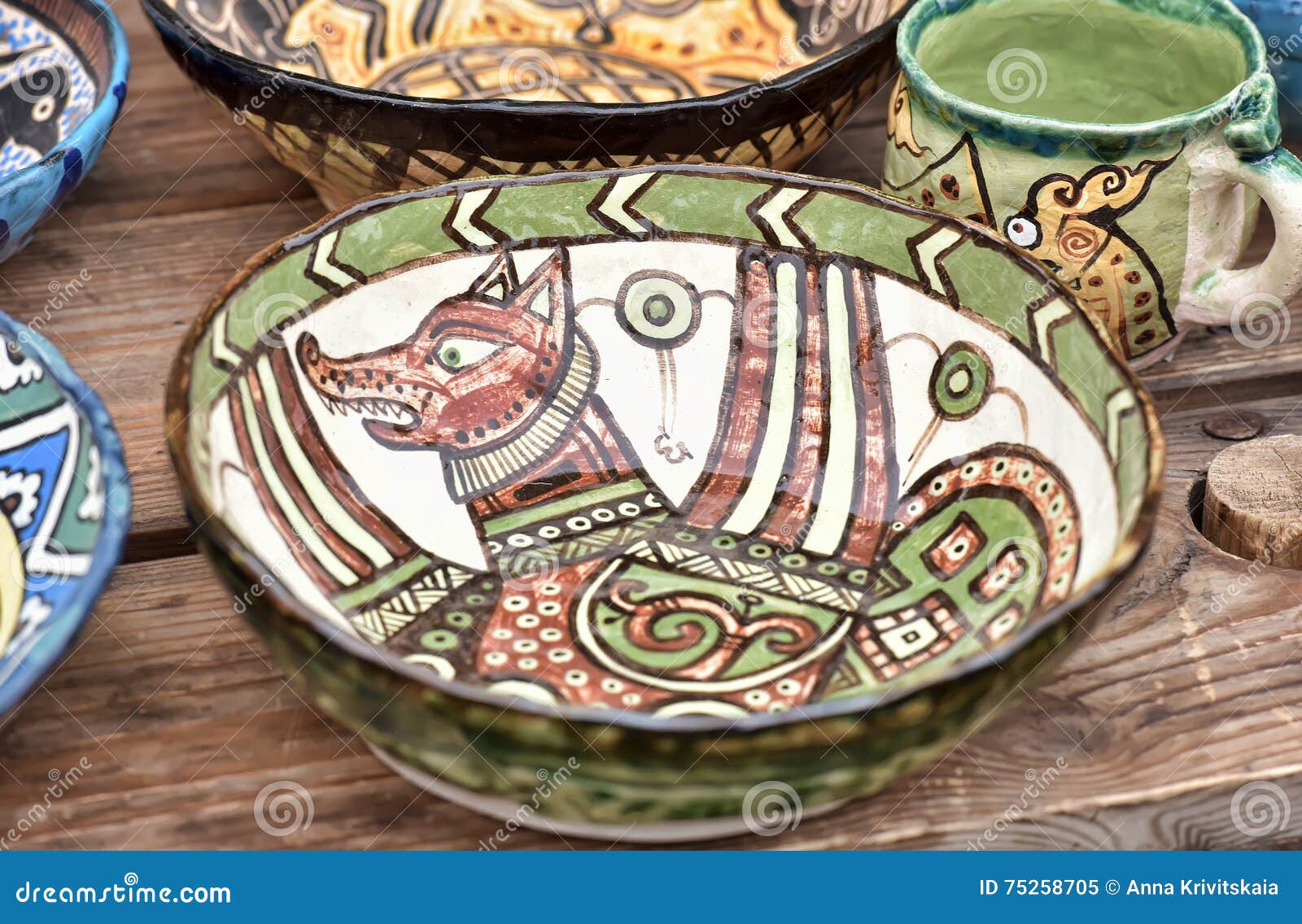 Ceramic plate stock image. Image of design, arabic, ornament - 75258705