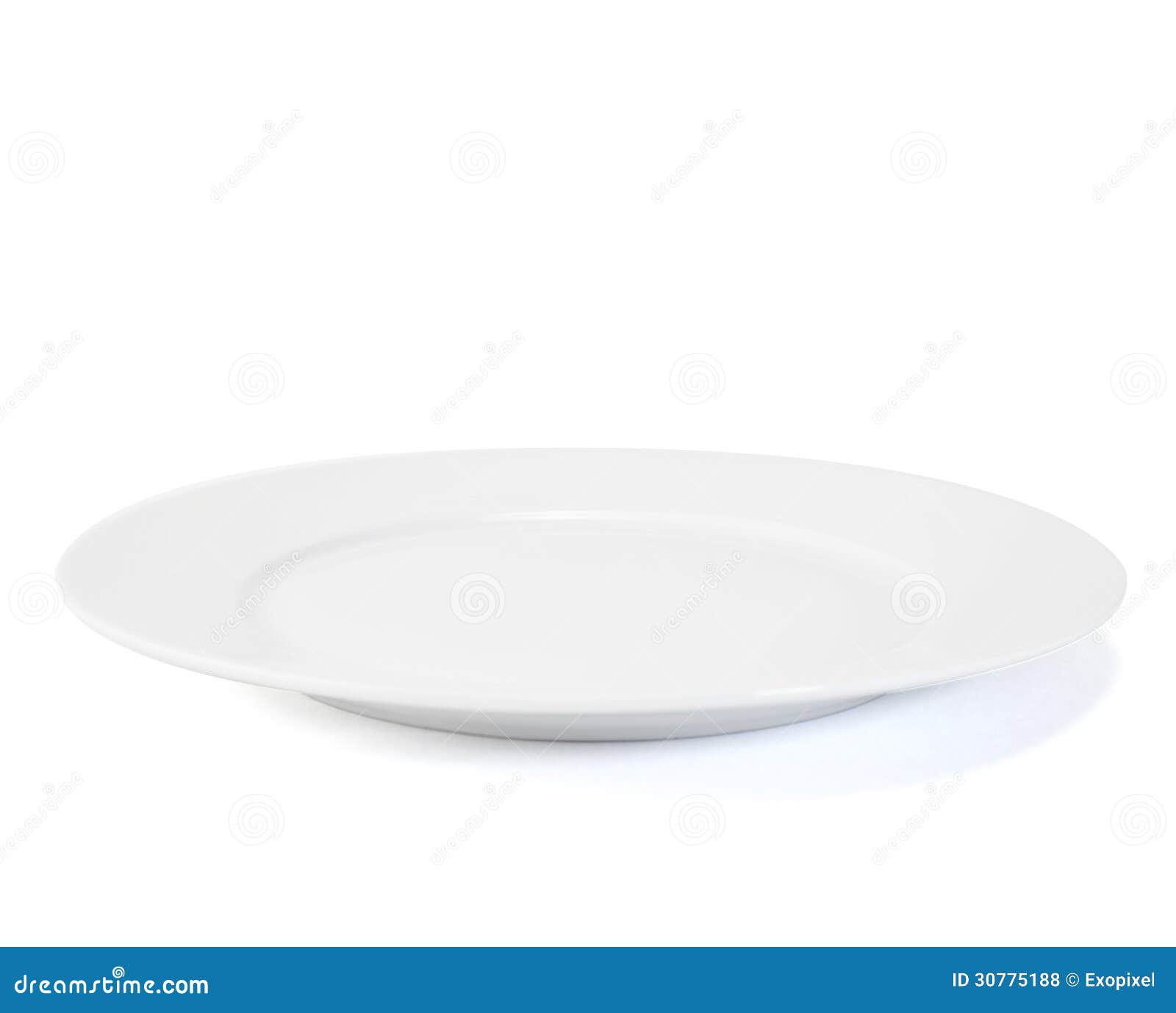 Ceramic Plate Over White Background Stock Photo - Image of flatware ...