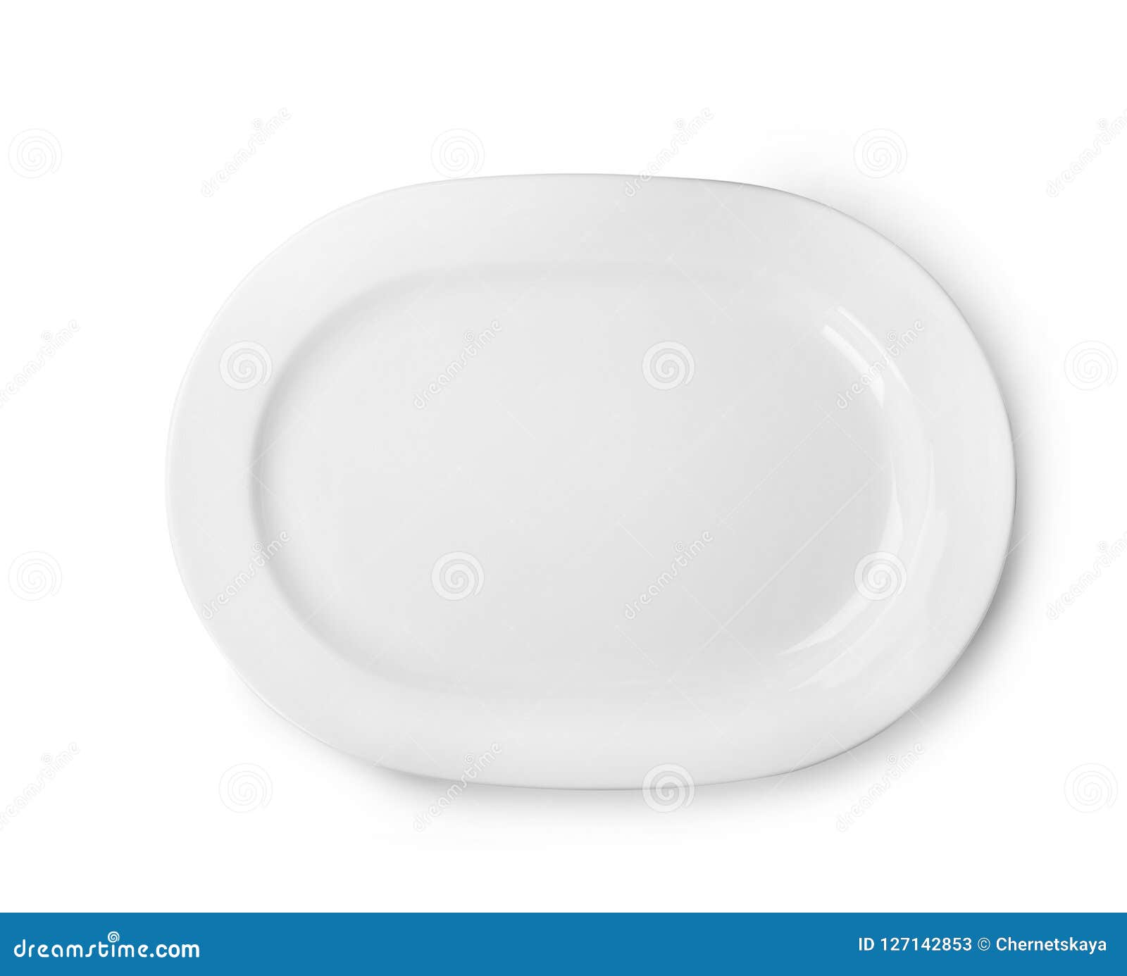 Ceramic Plate with Space for Text on White Background, Top View. Stock ...