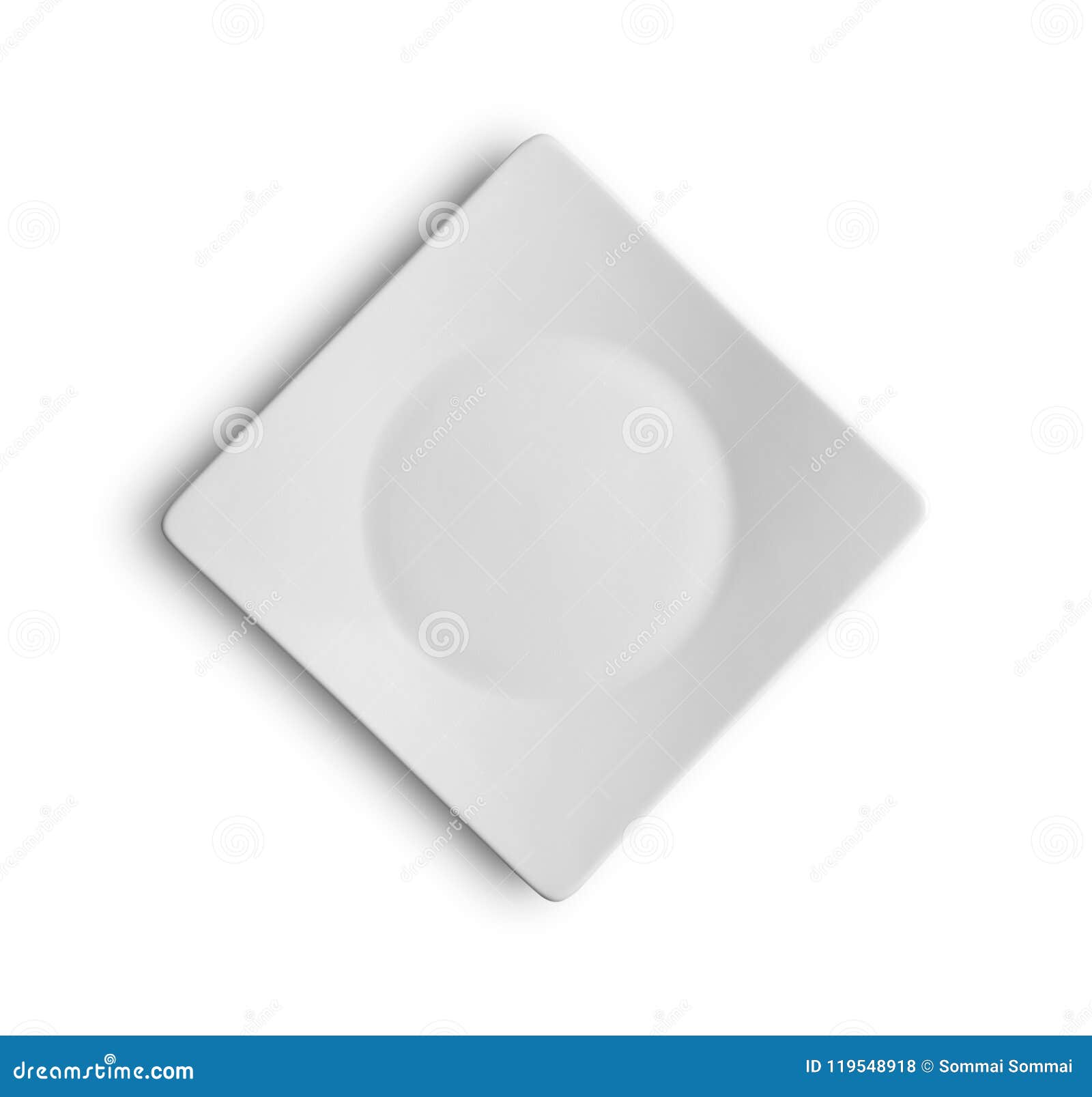 Ceramic Plate on White Background. Top View Stock Photo - Image of ...