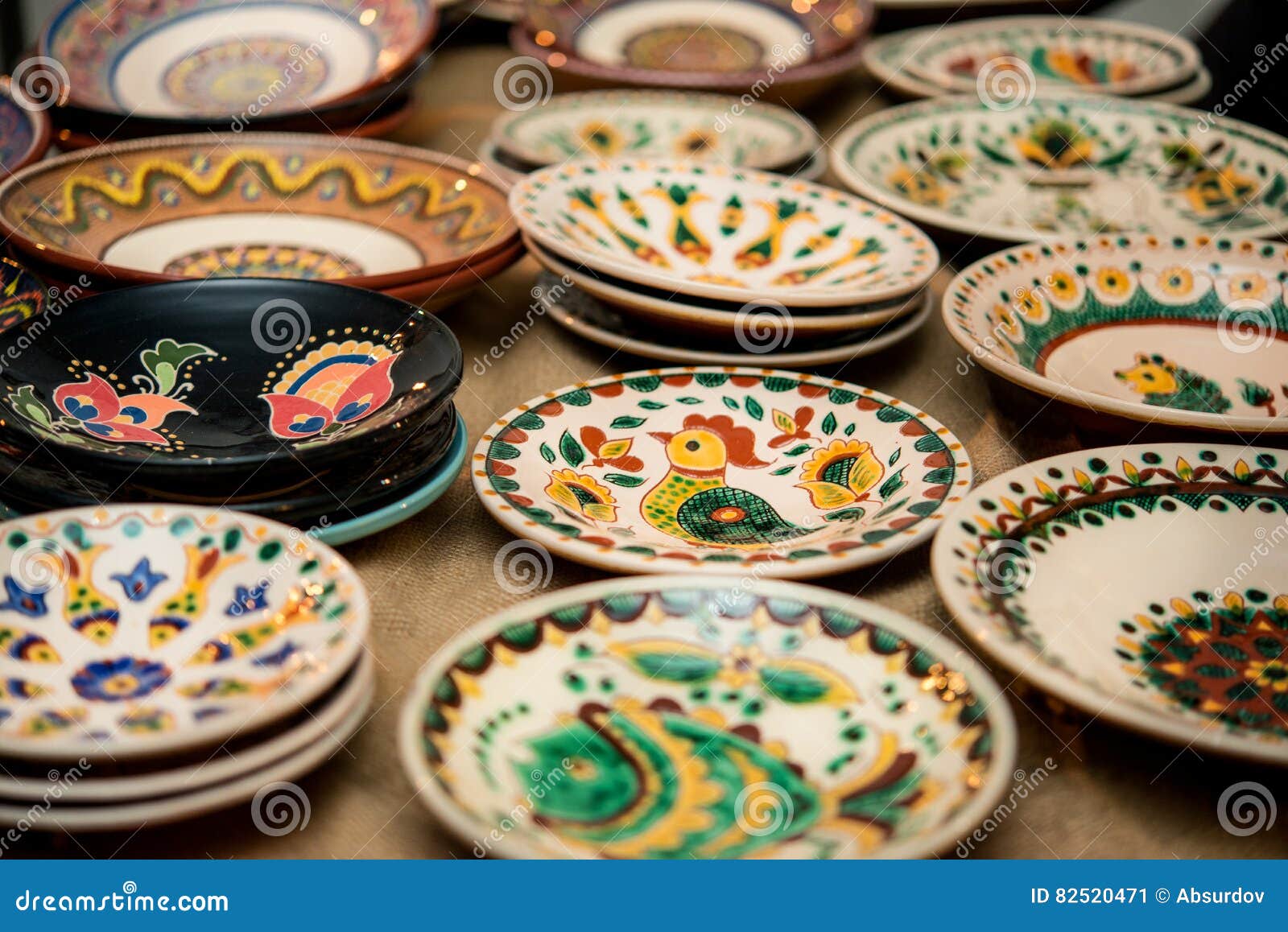 Ceramic Plates with Different Patterns Stock Image - Image of ...