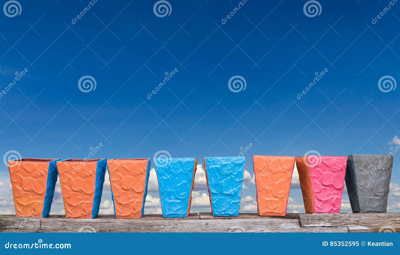 Ceramic pots colorful sky. stock image. Image of black - 85352595