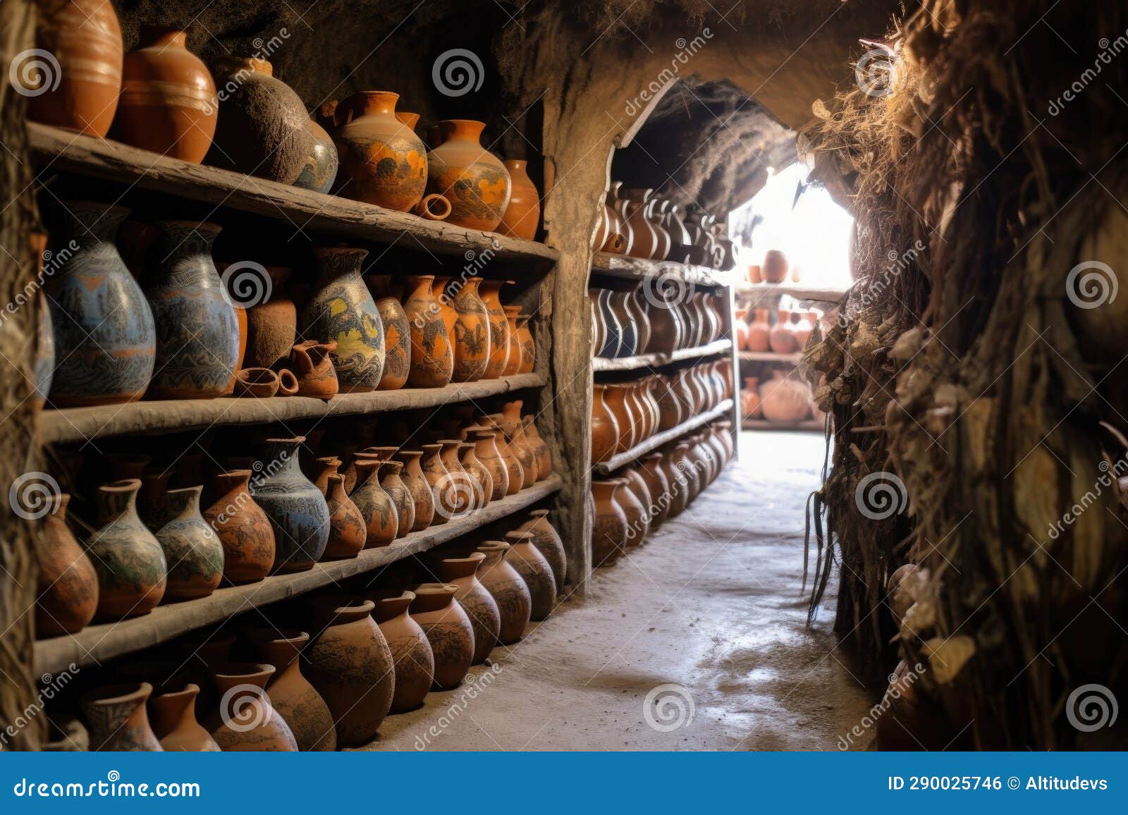 Ceramic Pots Lined Up Inside a Traditional Kiln Stock Photo - Image of ...