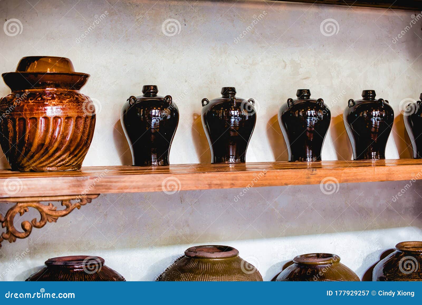 Ceramic pots for storage stock image. Image of history - 177929257