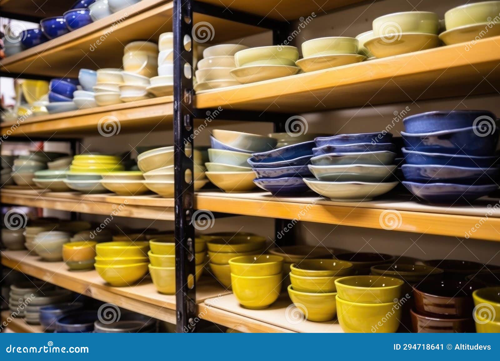 Ceramic Pottery Drying on Shelves Stock Image - Image of ceramic ...