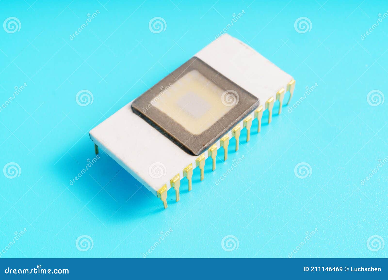 Ceramic ROM memory chip stock image. Image of digital - 211146469