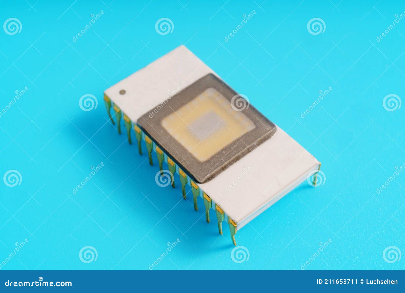 Ceramic ROM memory chip stock image. Image of industrial - 211653711