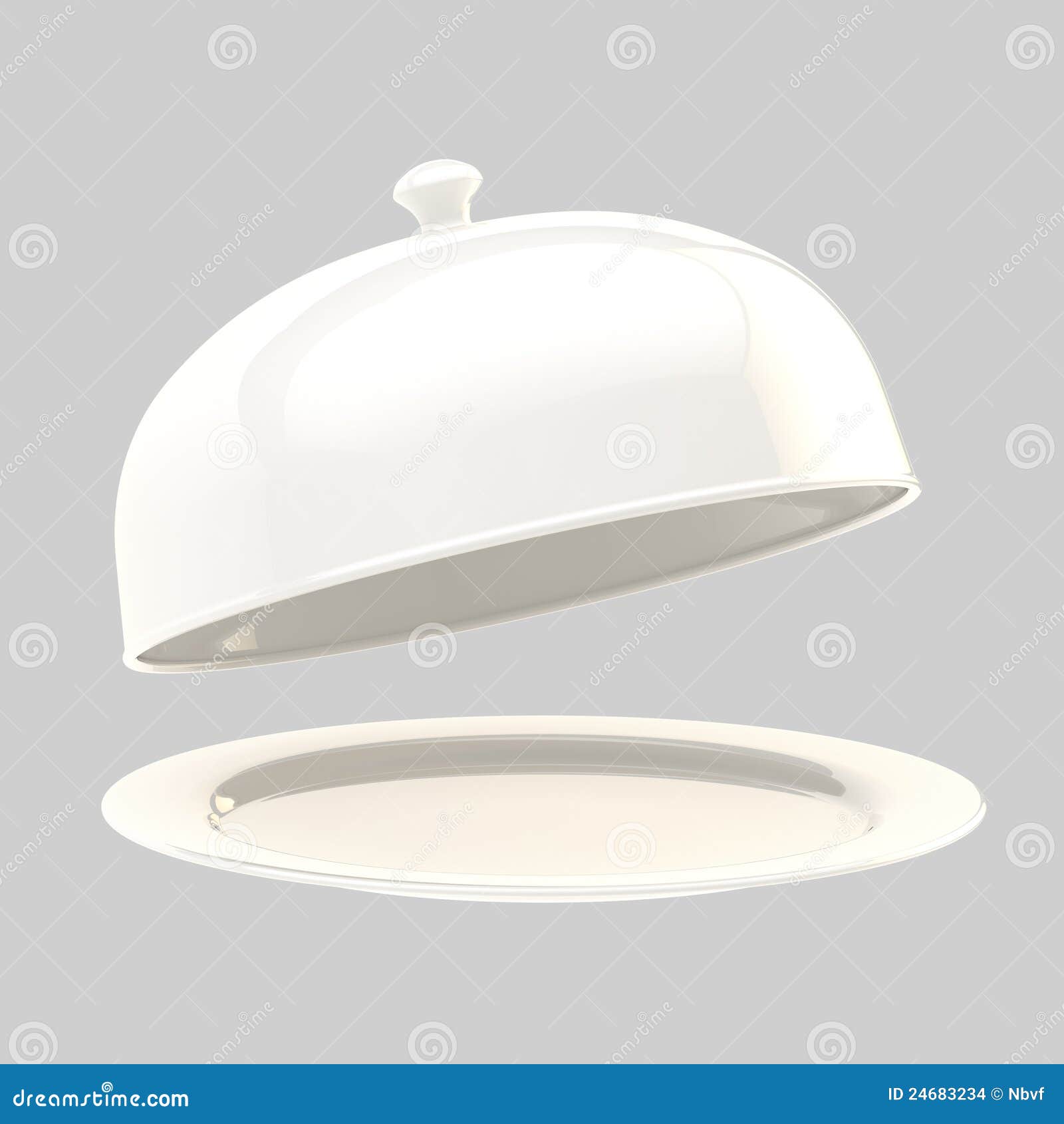 Ceramic Salver with a Food Cover Stock Illustration - Illustration of ...