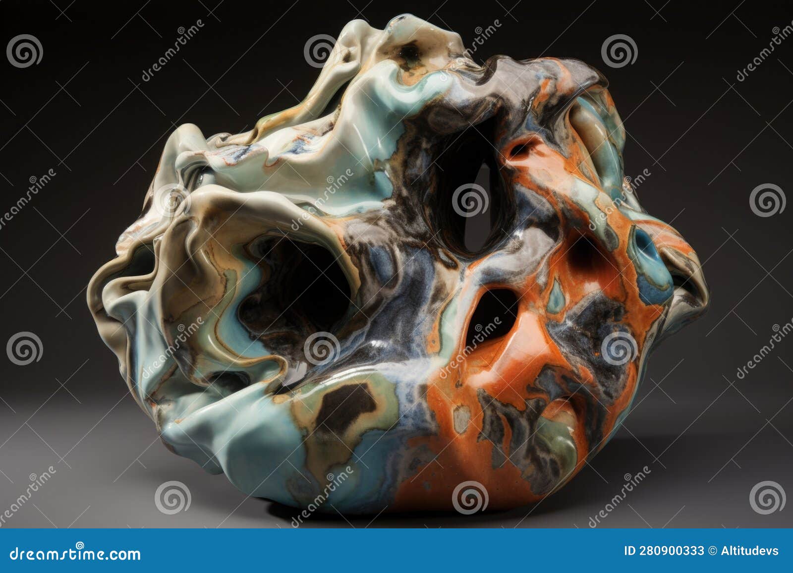 Ceramic Sculpture of Abstract Form Stock Illustration - Illustration of ...
