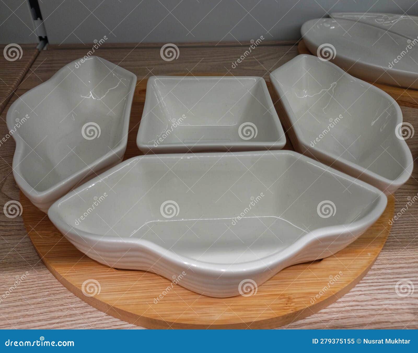 Ceramic Serving Tray,divided Serving Plate Stock Image - Image of cake ...