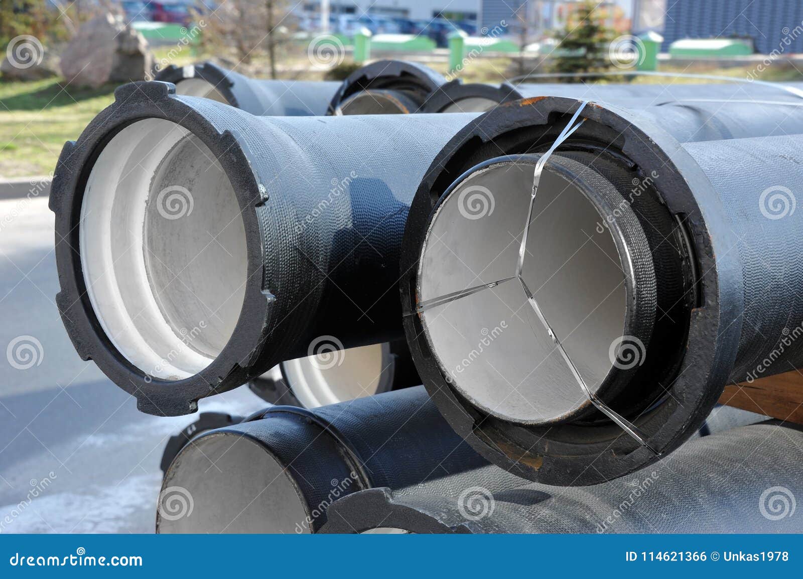 Ceramic sewer pipe stock photo. Image of building, drain - 114621366