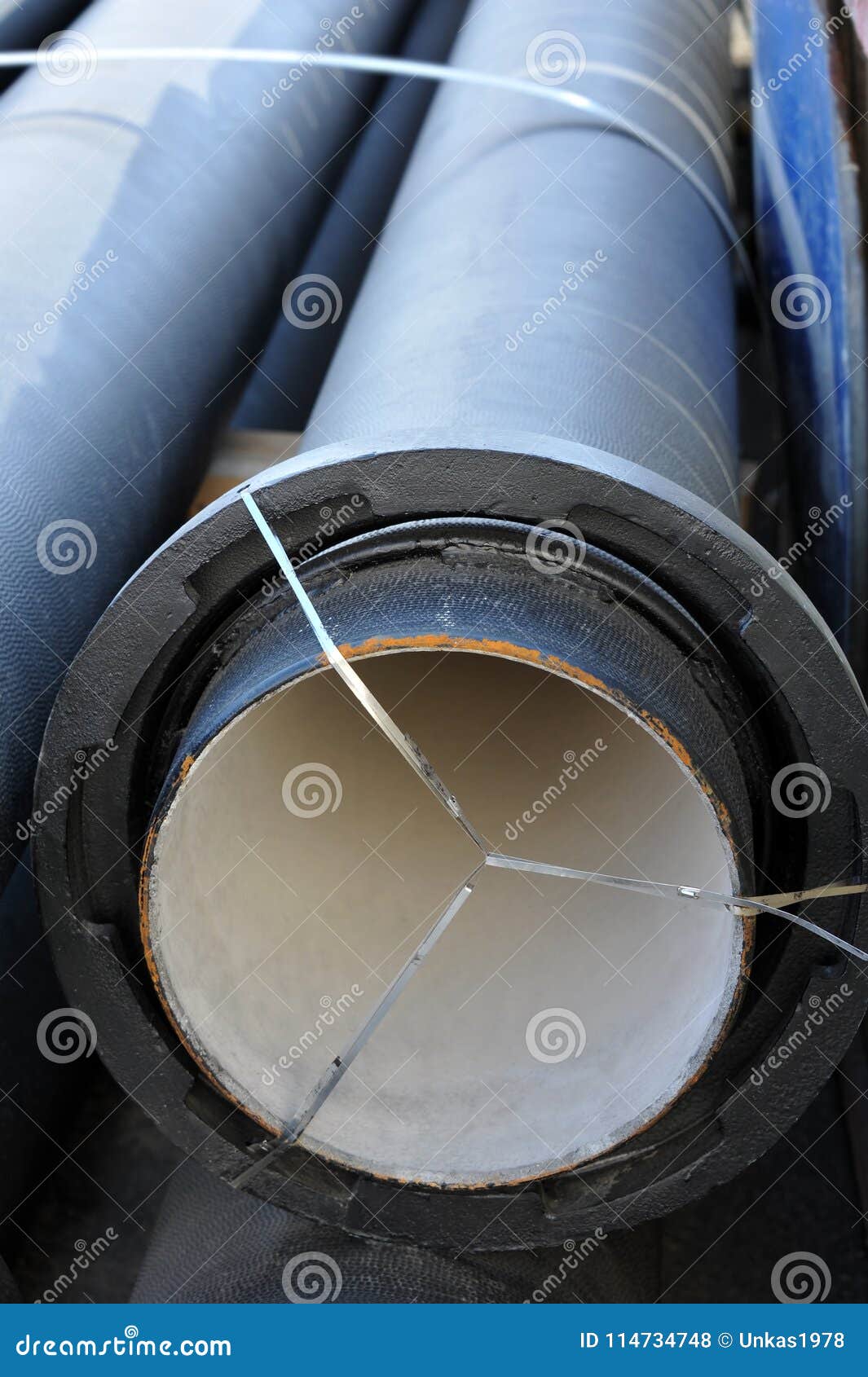 Ceramic sewer pipe stock photo. Image of ring, equipment - 114734748
