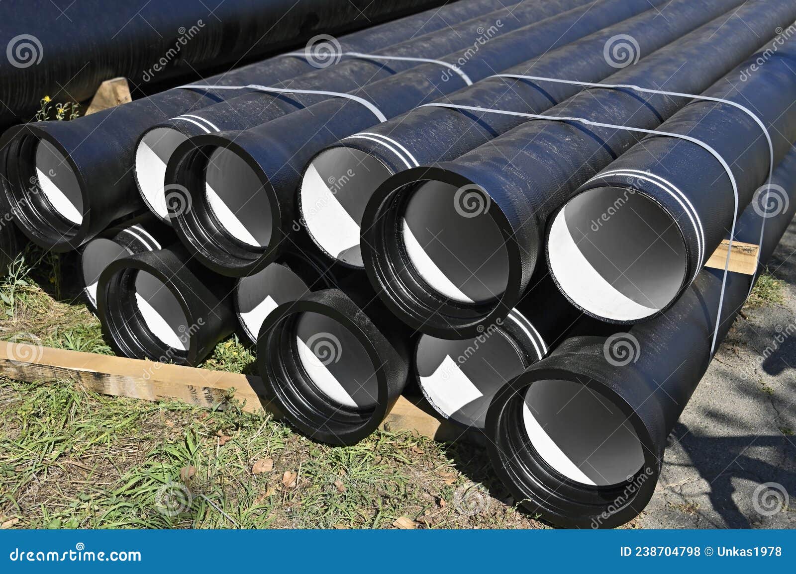 Ceramic sewer pipe stock photo. Image of ferroconcrete - 238704798