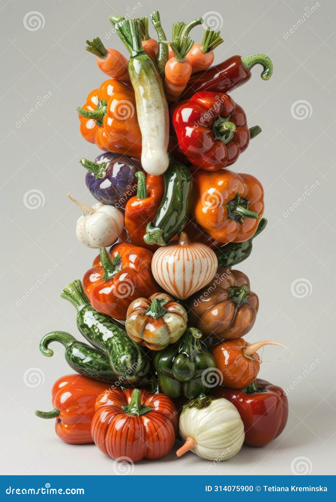 Ceramic Stand for Floor Lamp in the Shape of a Pile of Vegetables Stock ...