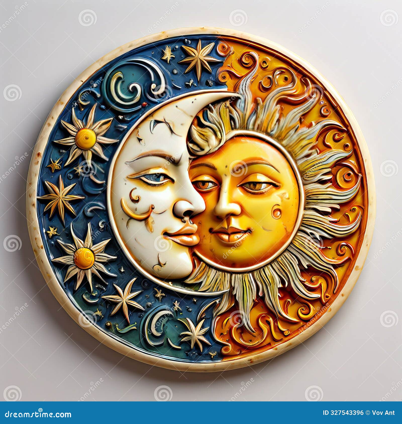 Ceramic Sun and Moon Wall Hanging a Decorative Wall Hanging Ea Stock Photo - Image of moon, item ...