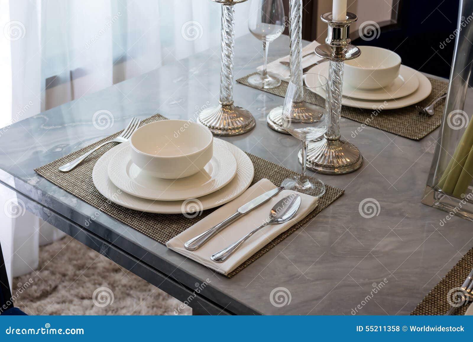 Ceramic tableware on table stock photo. Image of decor - 55211358