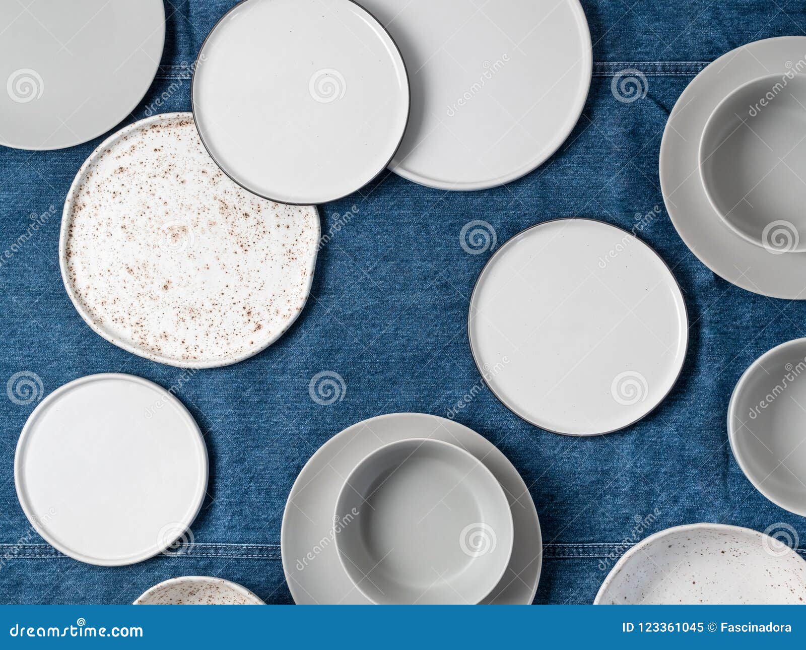 Ceramic Tableware, Top View Stock Image - Image of lunch, copyspace ...