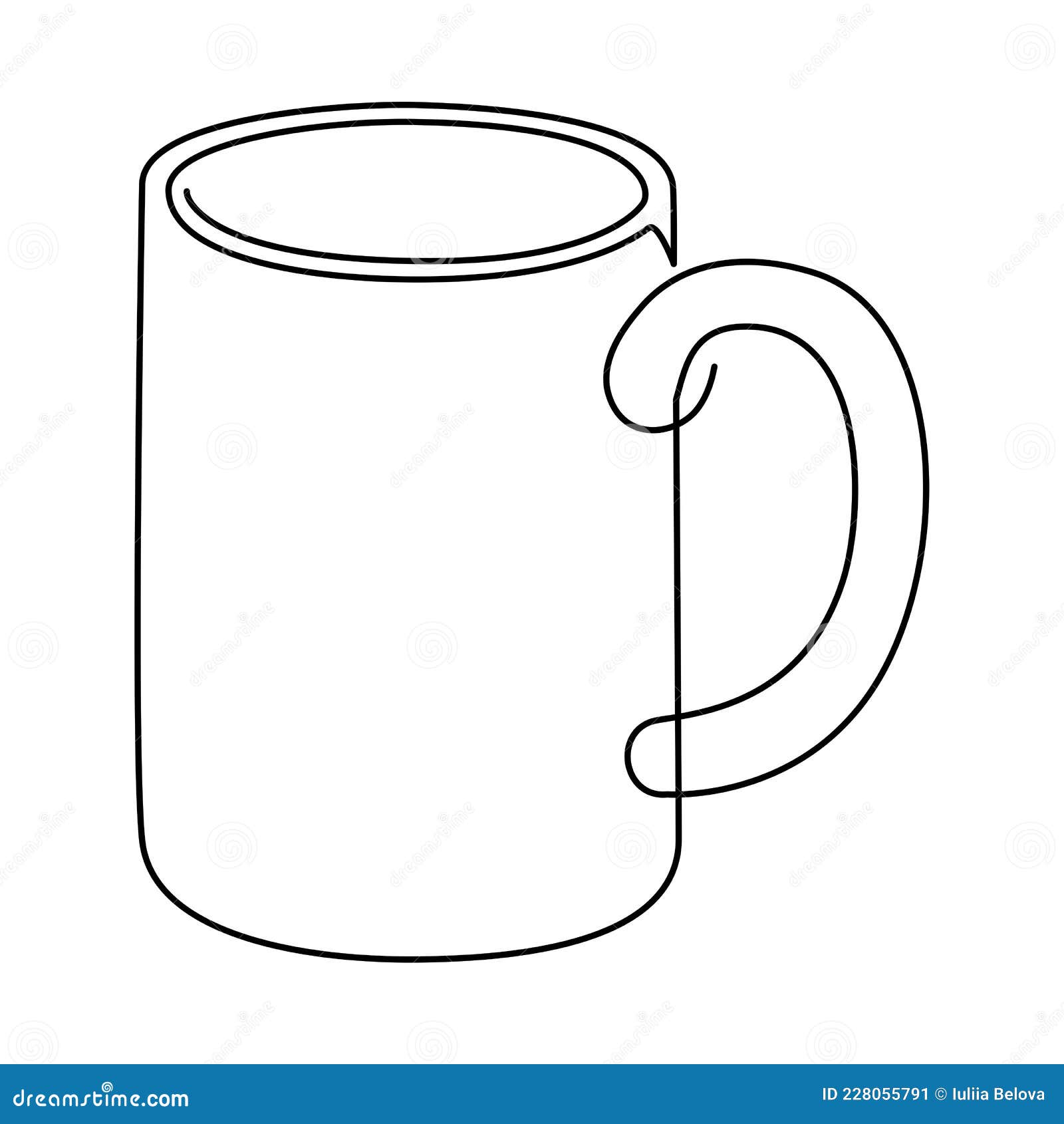 Ceramic Tea Mug. Continuous Line Drawing Stock Vector - Illustration of ...