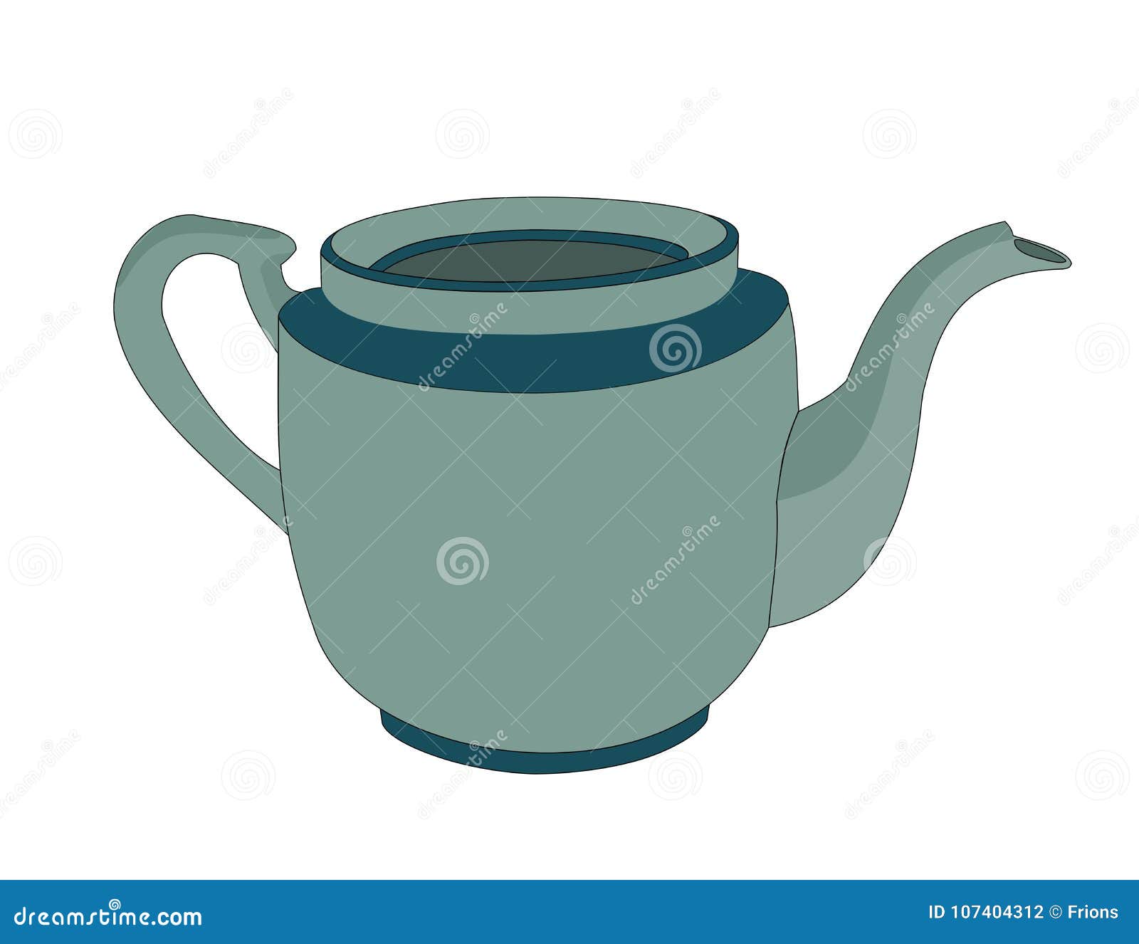 Isolated Green Ceramic Tea Pot Stock Vector - Illustration of beautiful ...