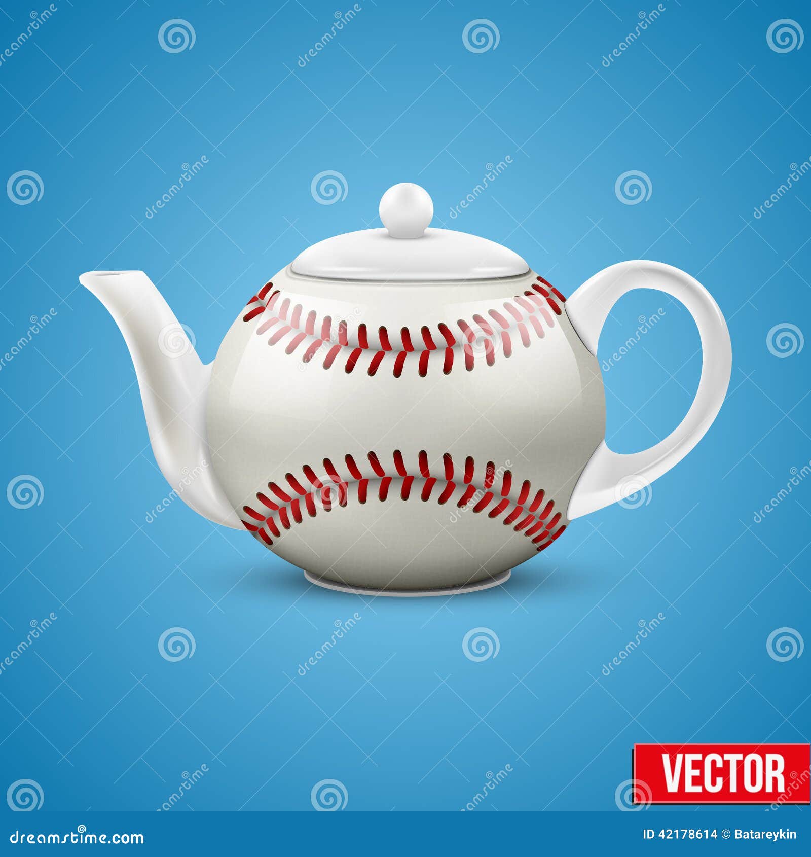 Ceramic Teapot in Baseball Ball Style. Vector Stock Vector ...