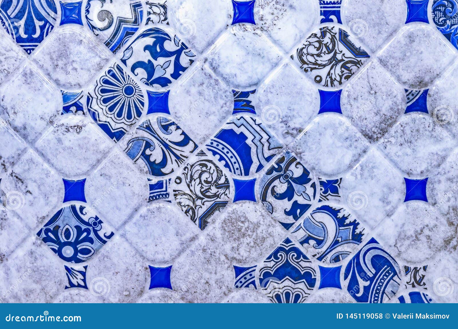 Ceramic Tile with a Blue Abstract Pattern. Background and Texture of ...
