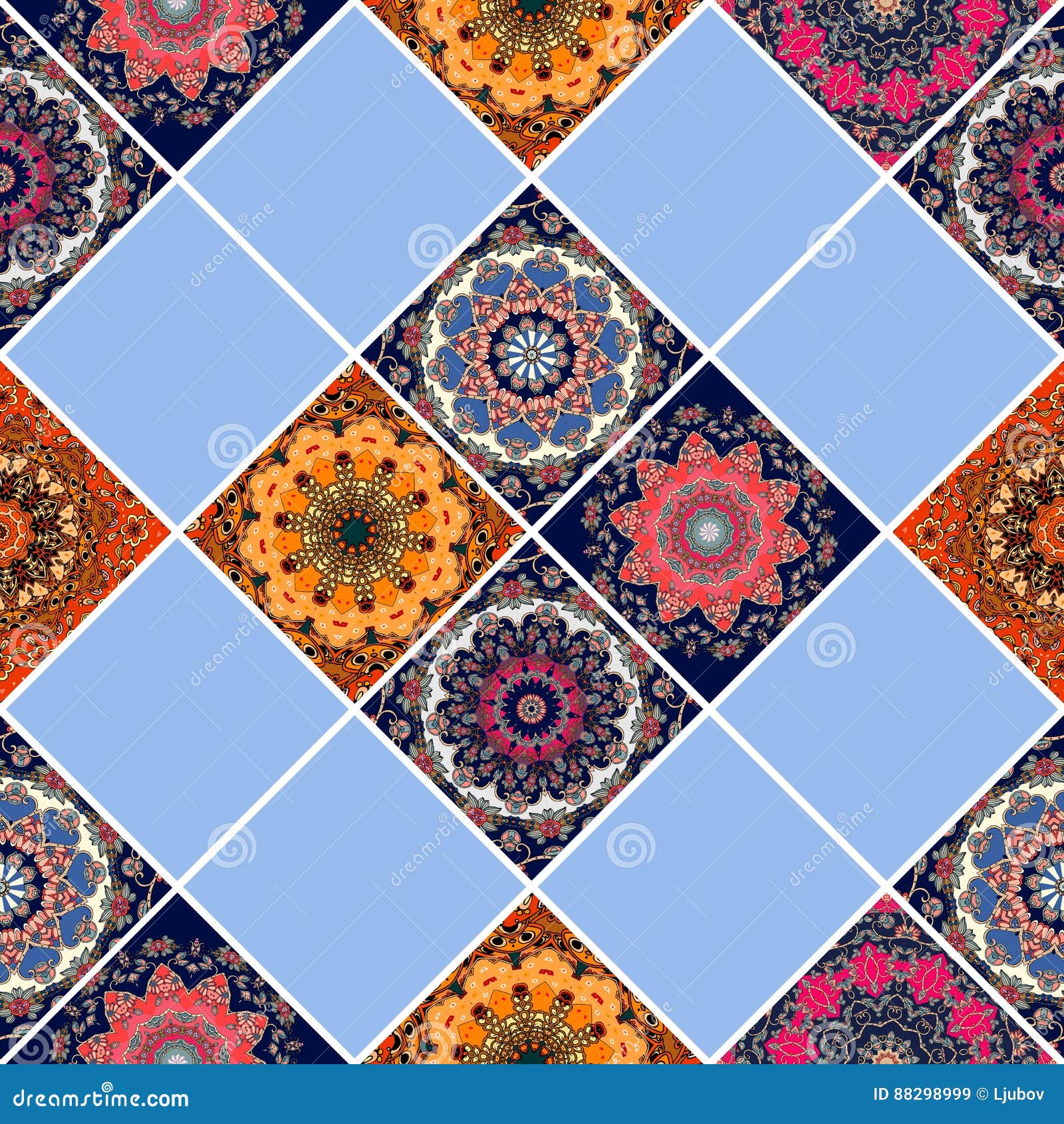 Ceramic Tile in Boho Style. Beautiful Patchwork Pattern Stock ...