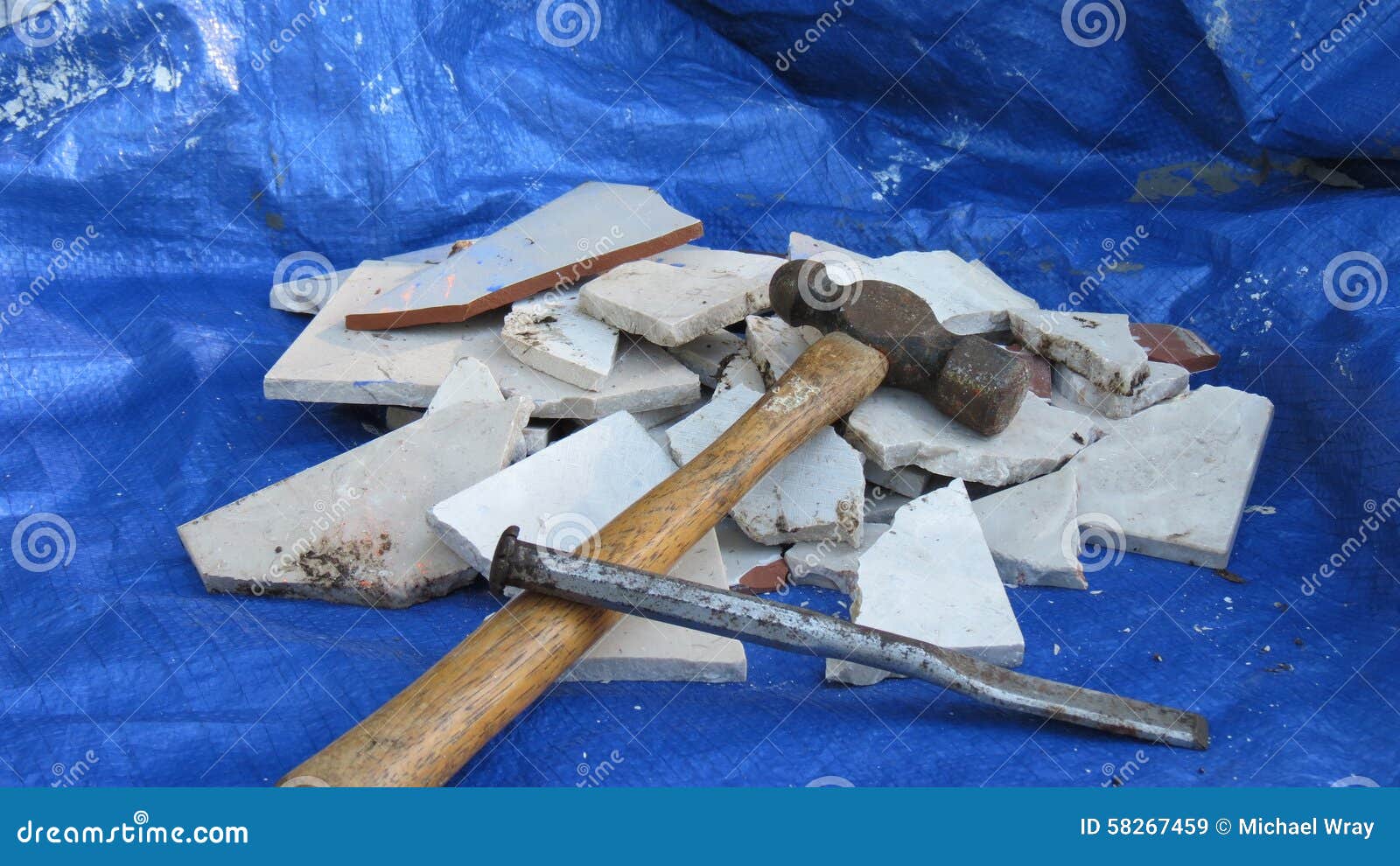 Ceramic tile demalished stock image. Image of broken - 58267459
